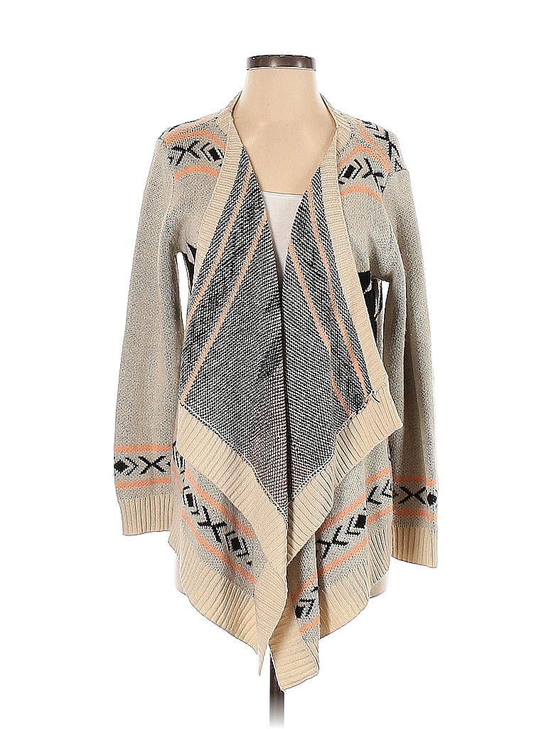 Shasa 100% Acrylic Color Block Tan Cardigan Size S - 54% off | thredUP