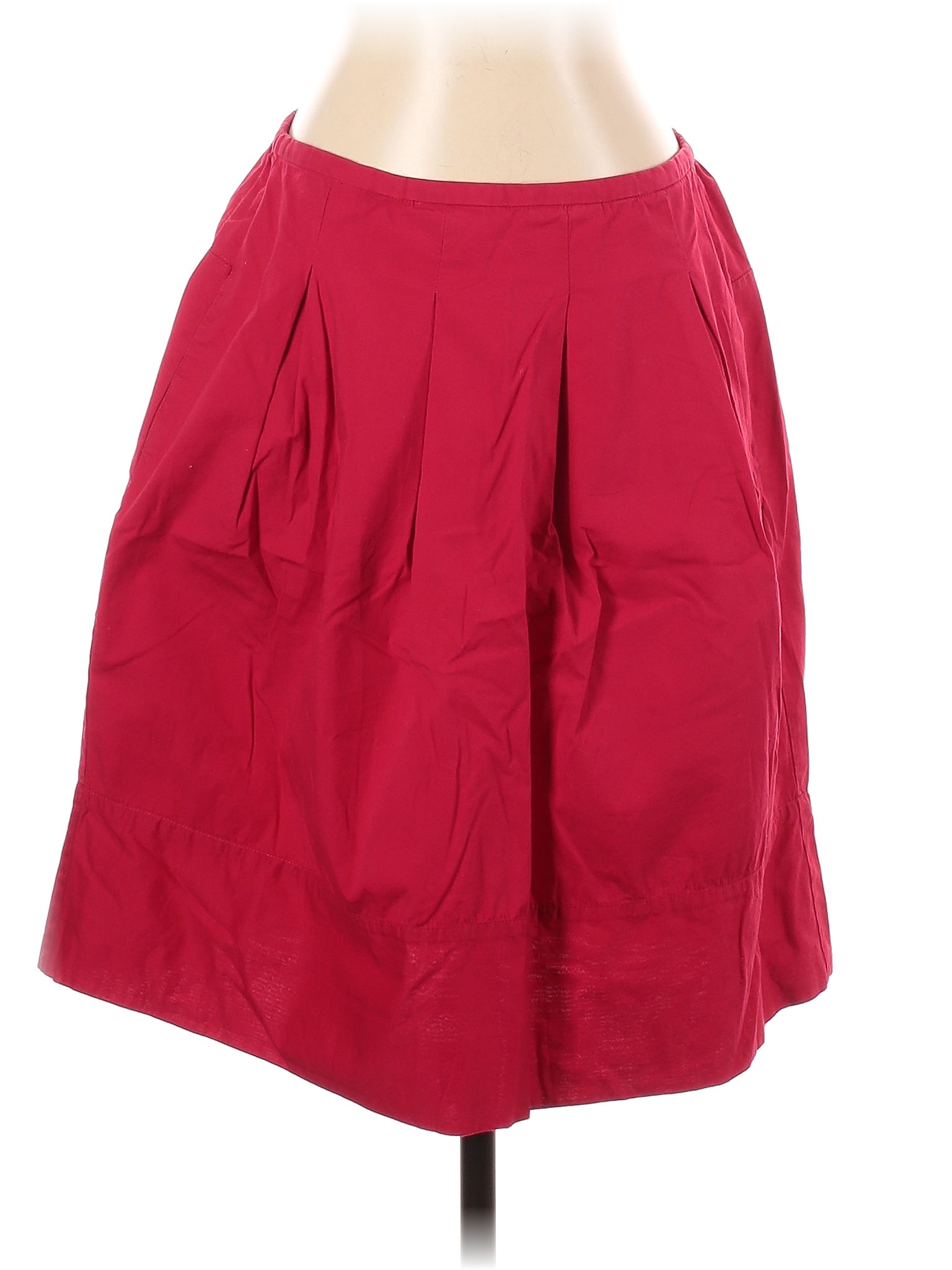 Simply Vera Vera Wang 100 Cotton Solid Red Casual Skirt Size S 58