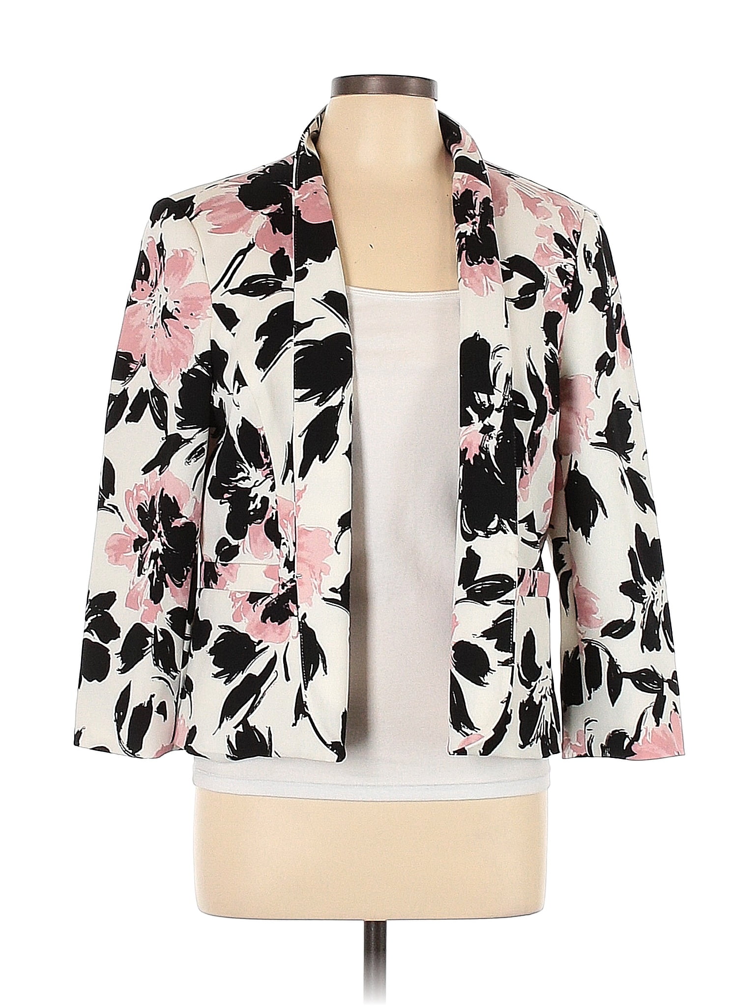 Black Label by Evan Picone Floral White Pink Jacket Size 12 - 67% off ...