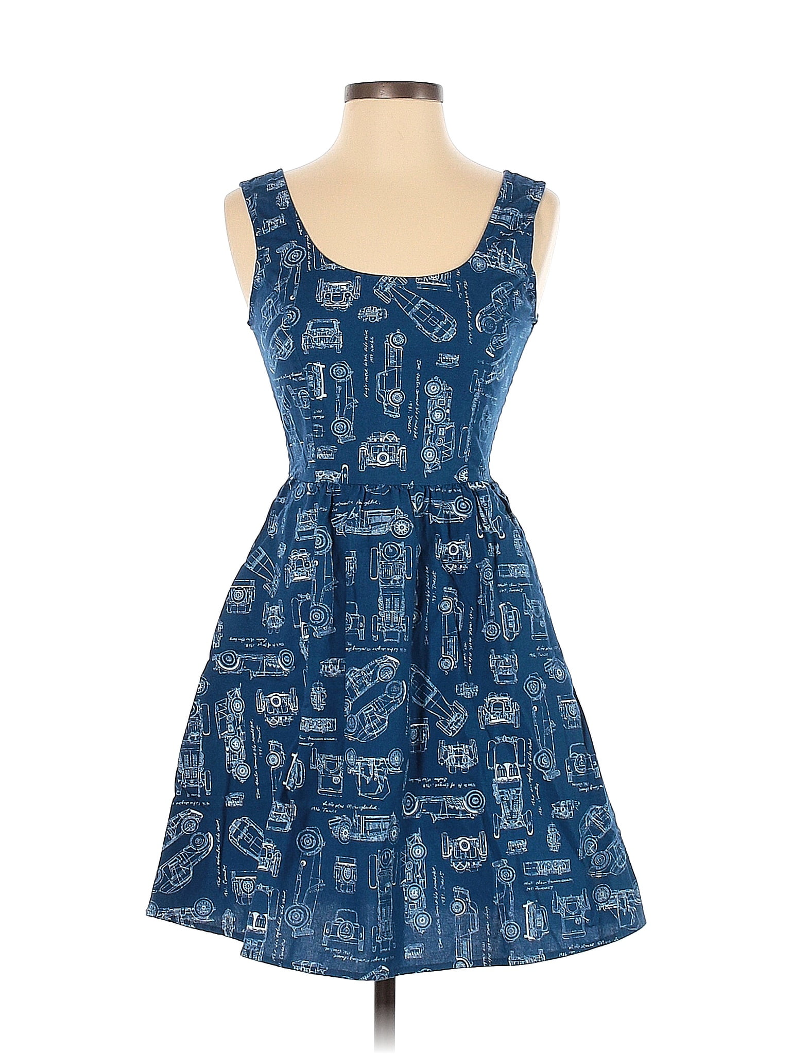 Retrolicious 100% Cotton Blue Casual Dress Size S - 59% off | thredUP