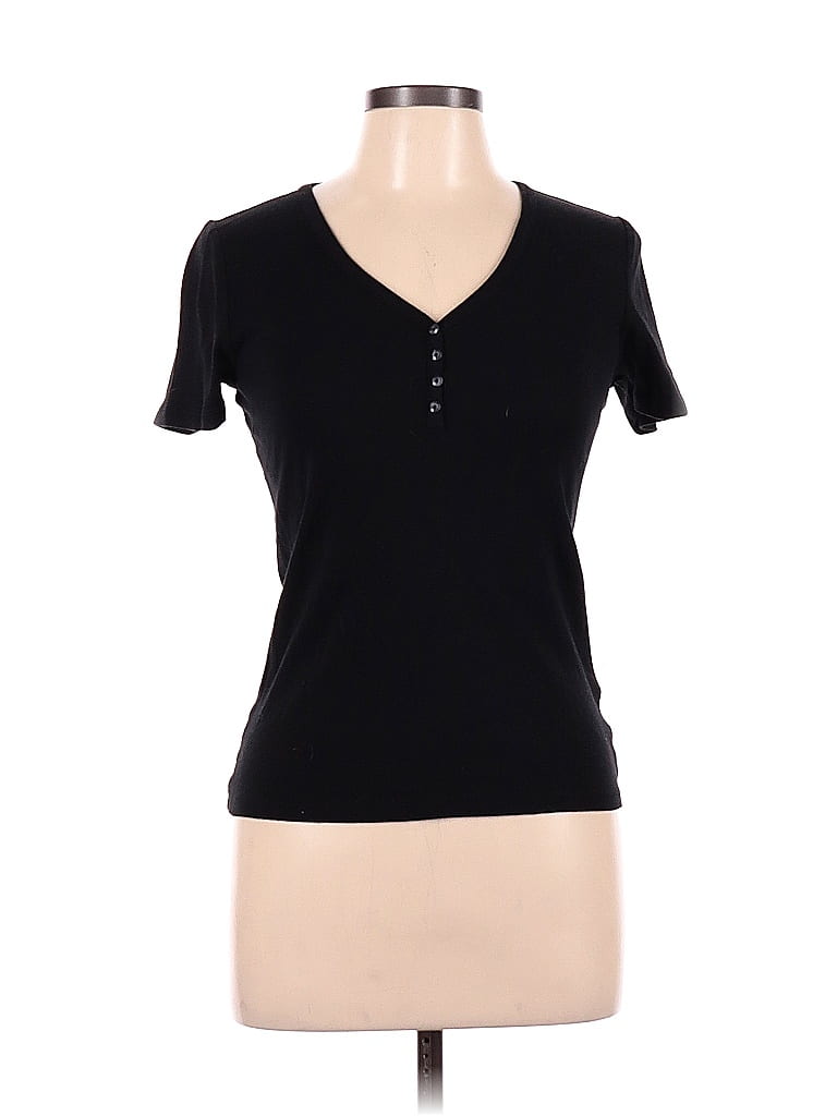Gap Solid Black Short Sleeve Henley Size M - 55% off | thredUP