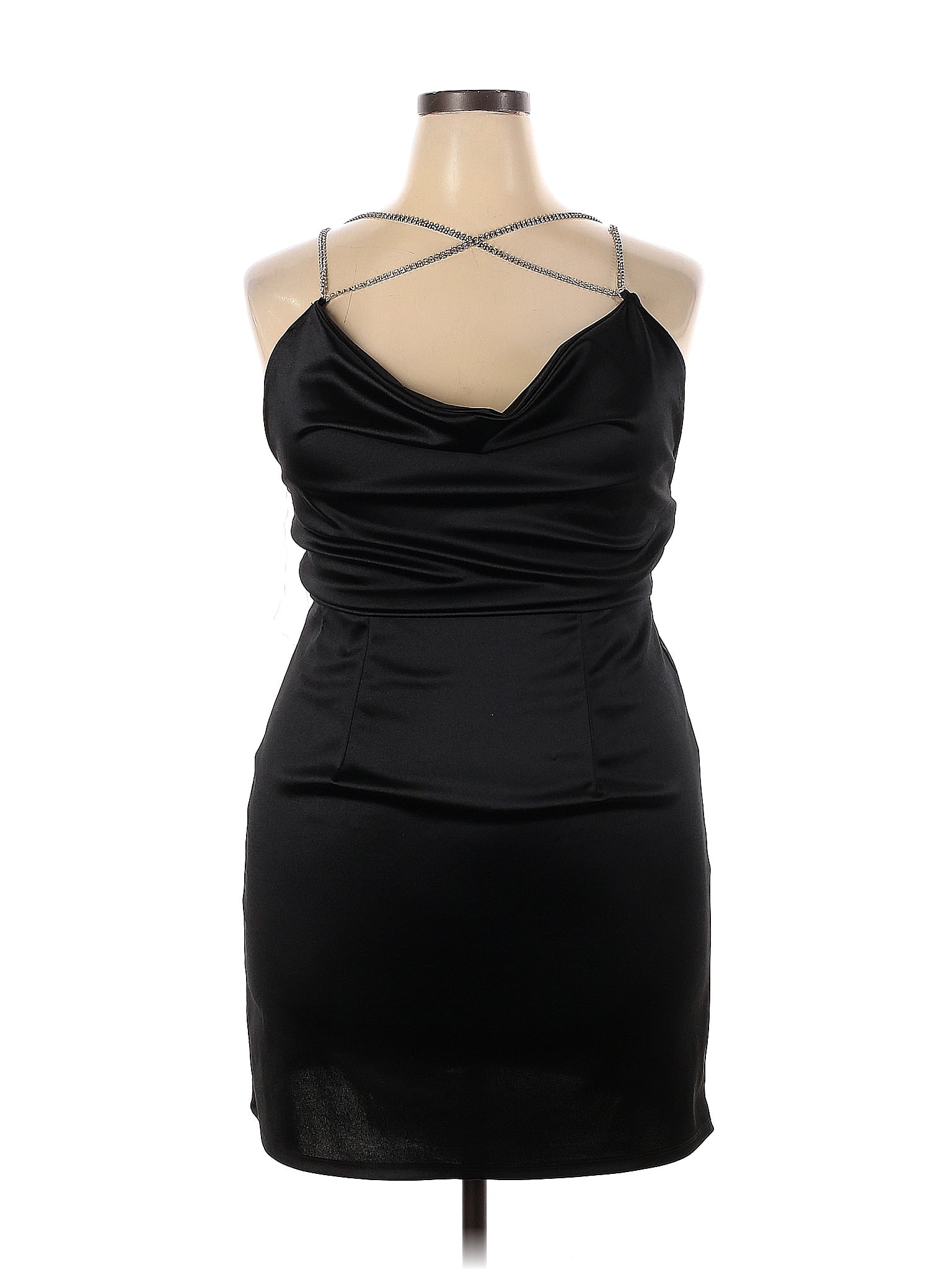 Assorted Brands Solid Black Cocktail Dress Size 2x Plus 54 Off