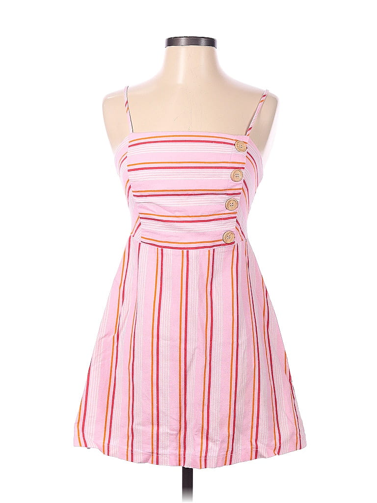 Lush Color Block Stripes Multi Color Pink Casual Dress Size S 56 Off
