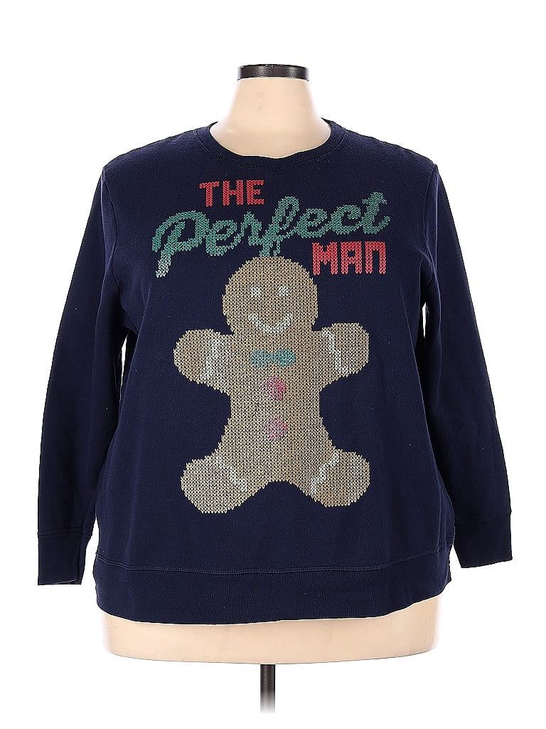 Just My Size Graphic Navy Blue Sweatshirt Size 4X (Plus) - 40% off ...