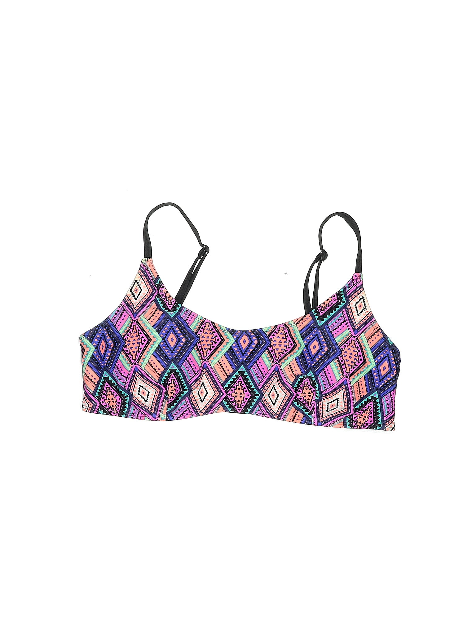 Xhilaration 100 Recycled Plastic Multi Color Purple Swimsuit Top Size