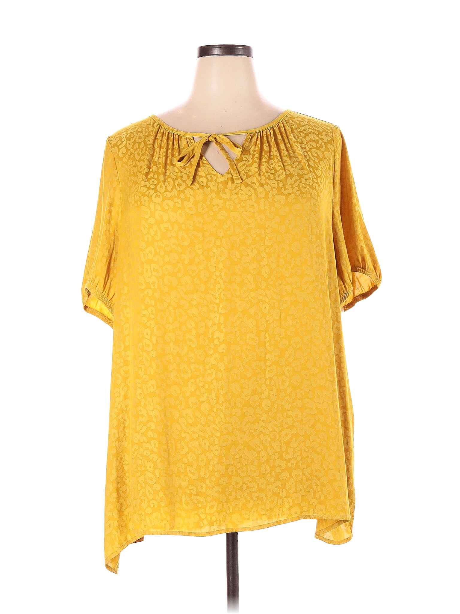 Lane Bryant Yellow Short Sleeve Blouse Size 22 24 Plus Plus 66