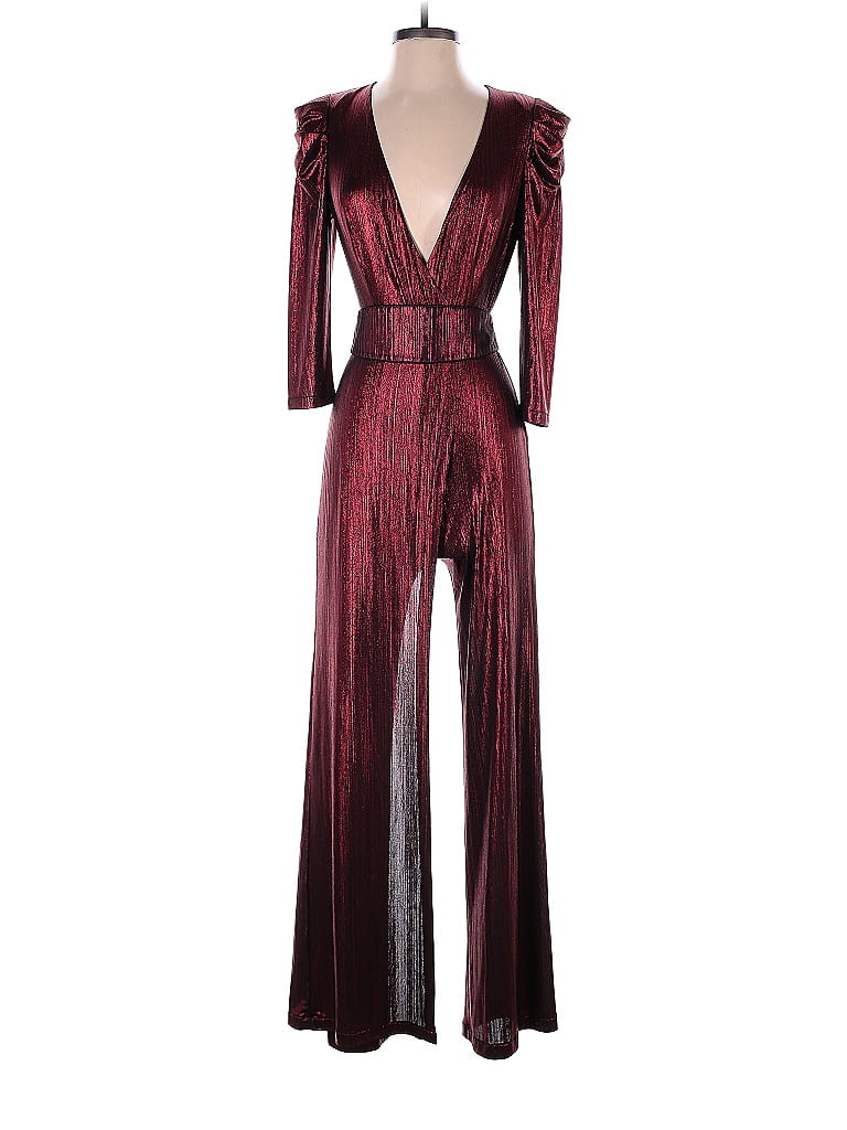 retrofête Solid Multi Color Red Red Metallic Jumpsuit Size S - 75% off ...
