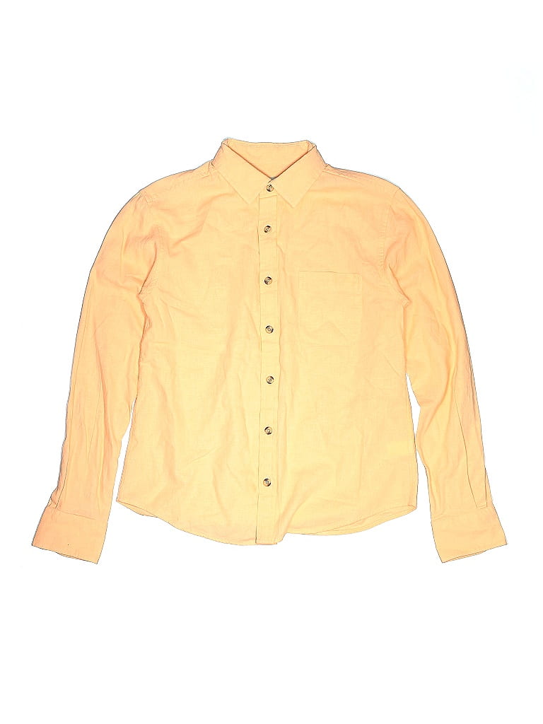 Class Club Solid Marled Ombre Orange Long Sleeve Button Down Shirt Size