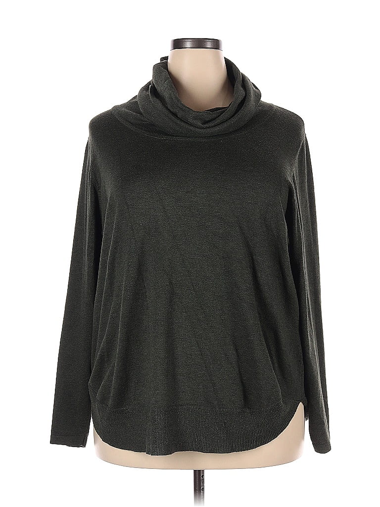Cyrus Color Block Green Gray Turtleneck Sweater Size 3X (Plus) - 62% ...