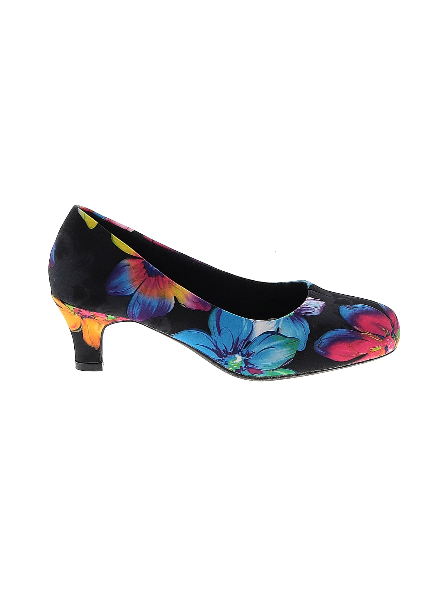 Angel Flex Floral Multi Color Black Heels Size 5 - 28% off | ThredUp