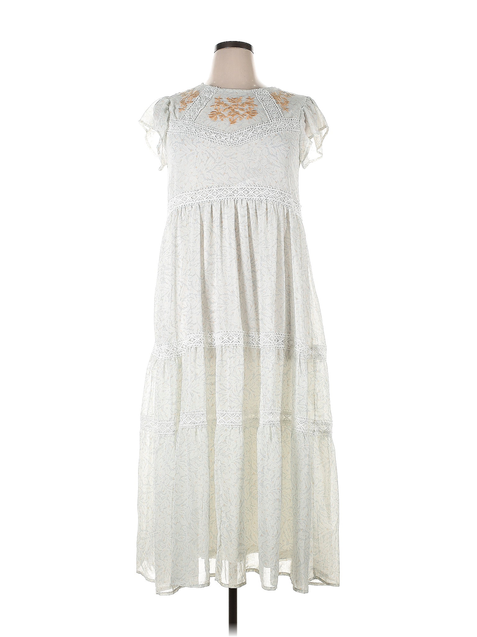 Polagram 100% Polyester White Casual Dress Size L - 19% off | ThredUp