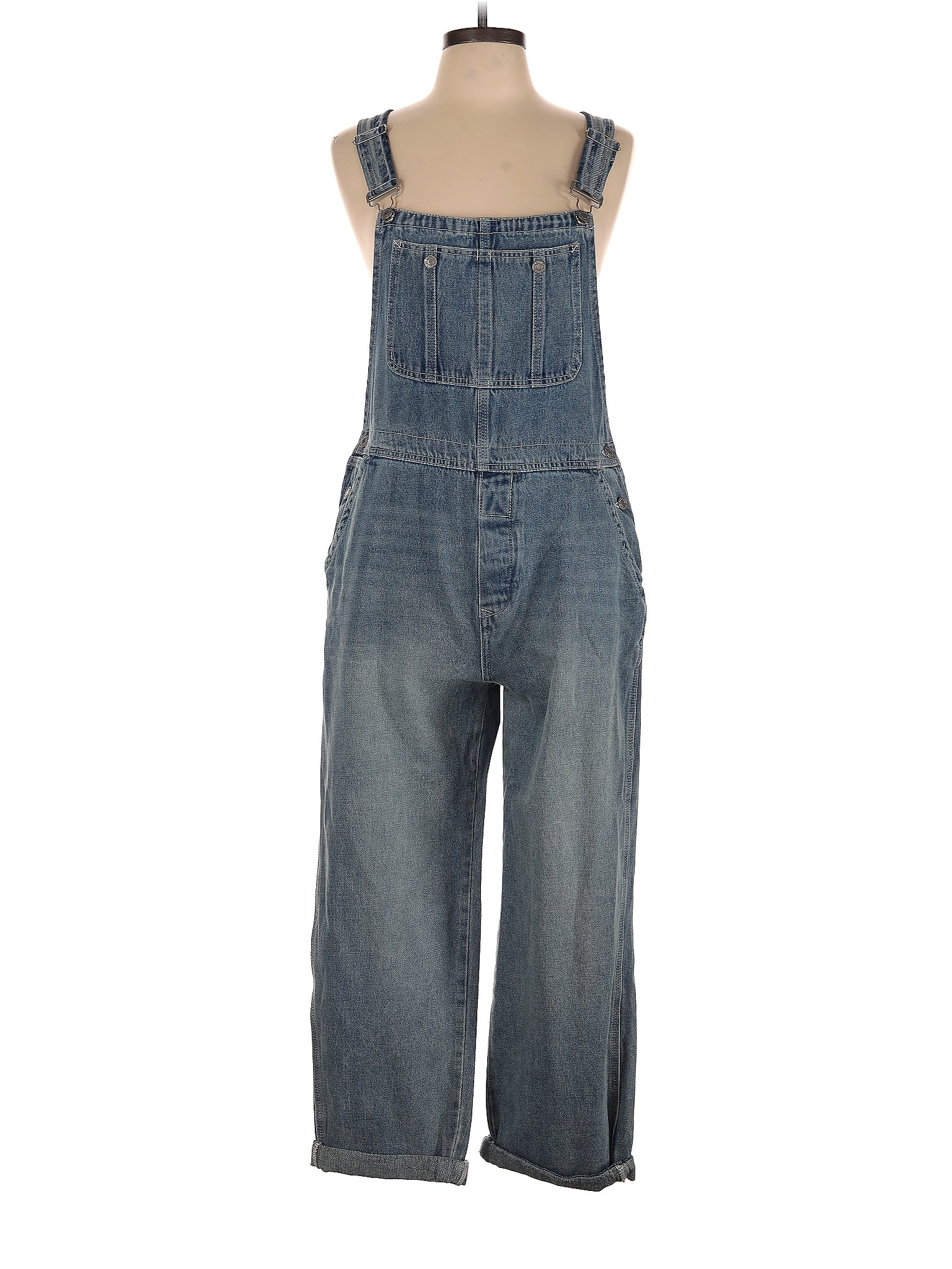 Assorted Brands Solid Blue Overalls Size L - 25% off | thredUP