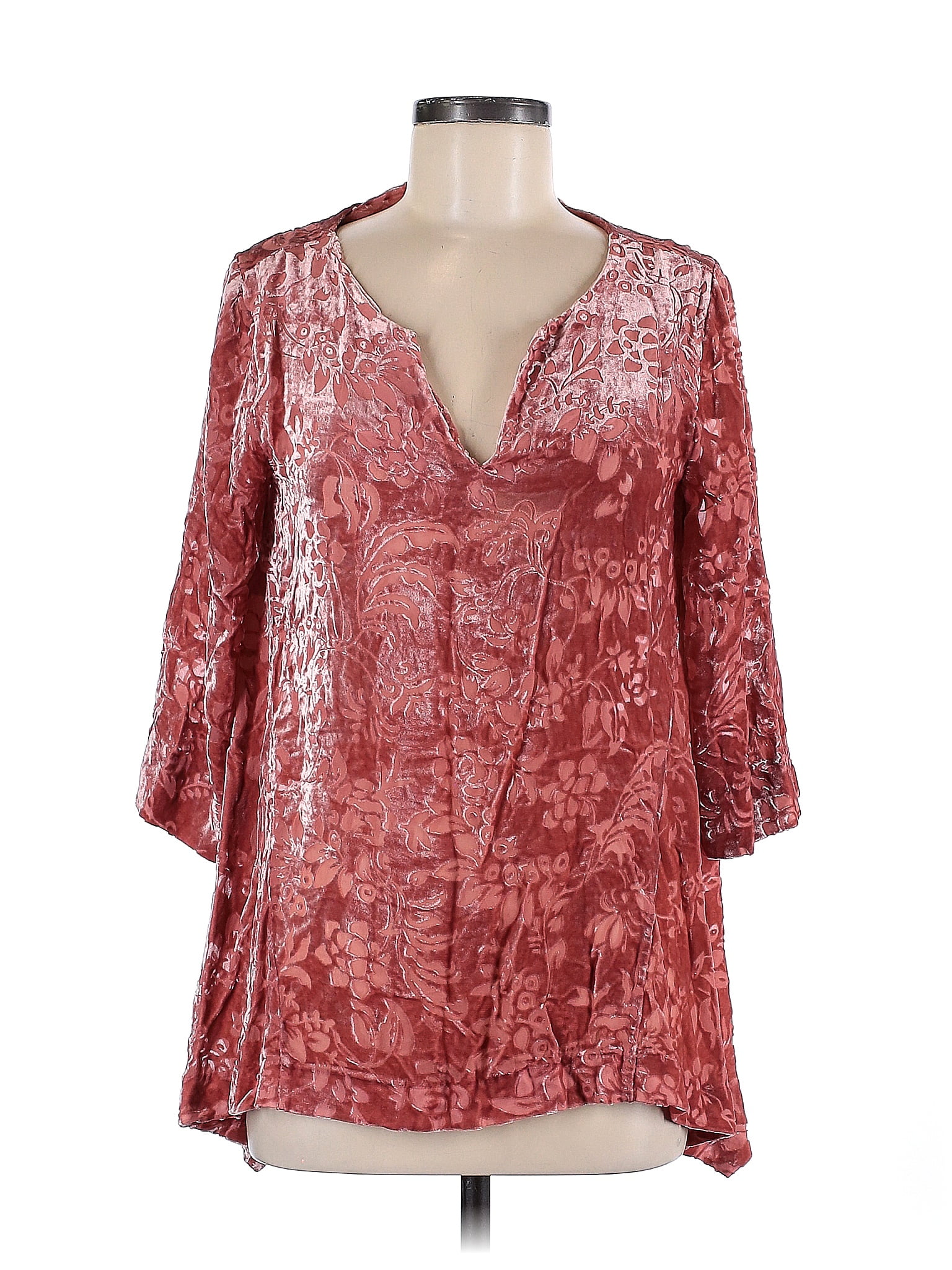 Sundance Tropical Burgundy Long Sleeve Blouse Size M 76 Off Thredup