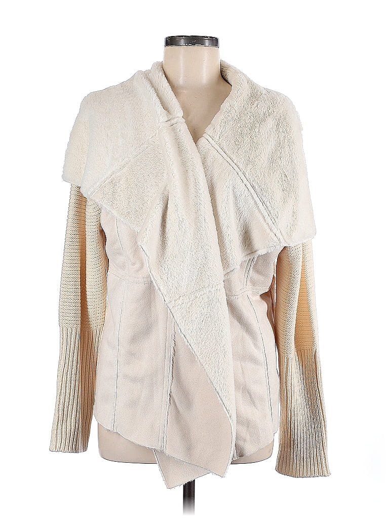 Hazel 100% Acrylic Solid Ivory Jacket Size M - 79% off | thredUP