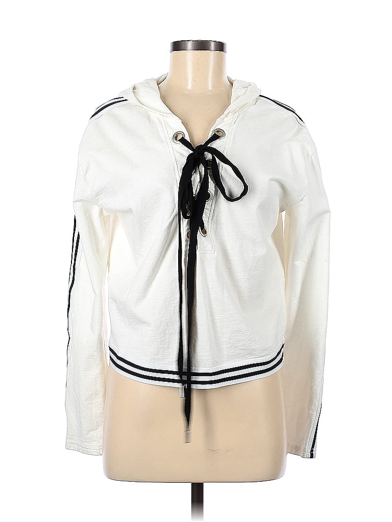 Essue 100% Cotton Color Block Solid White Cardigan Size M - 72% off ...