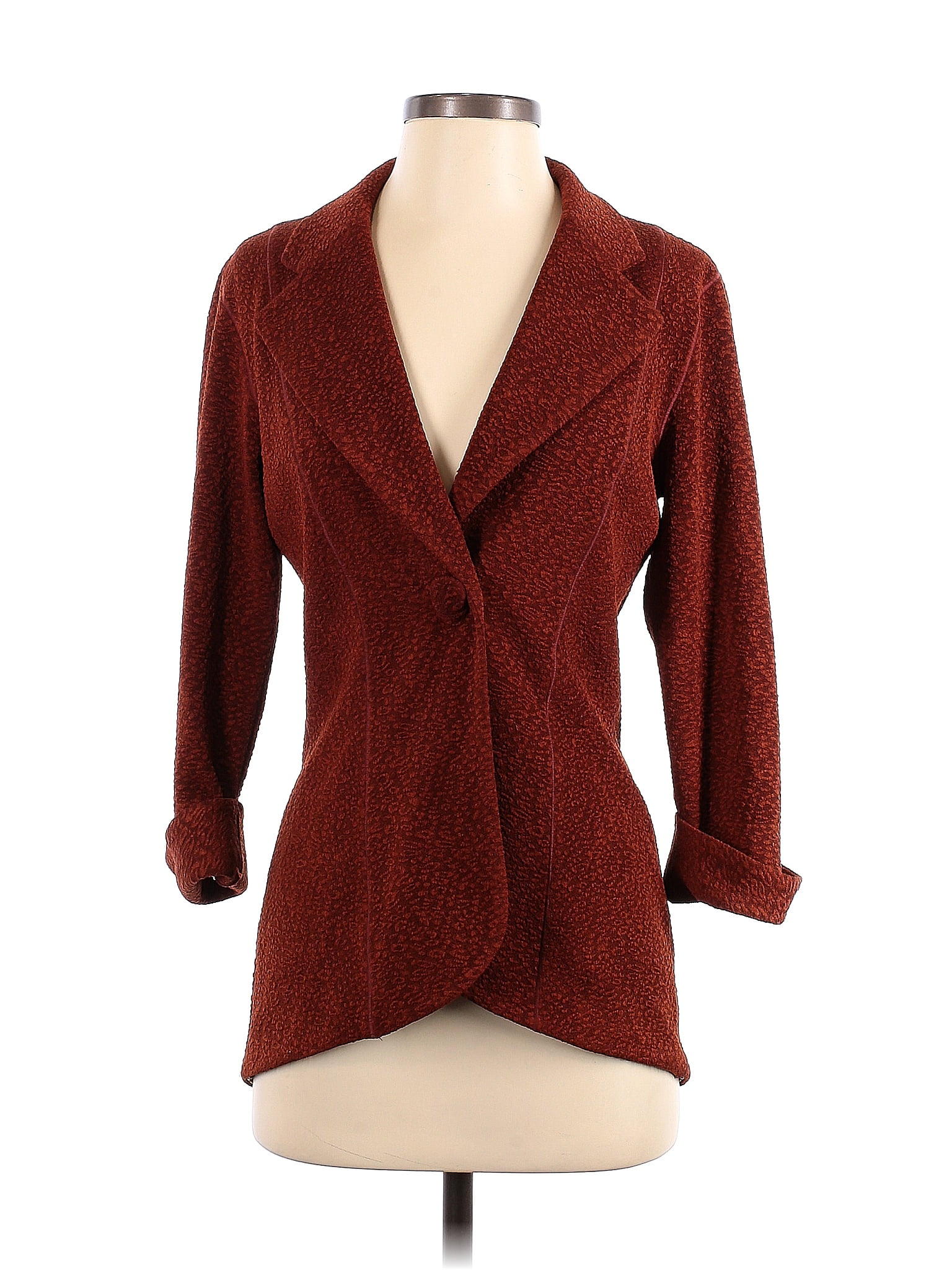 Eva Varro Solid Brown Burgundy Blazer Size S - 70% off | thredUP