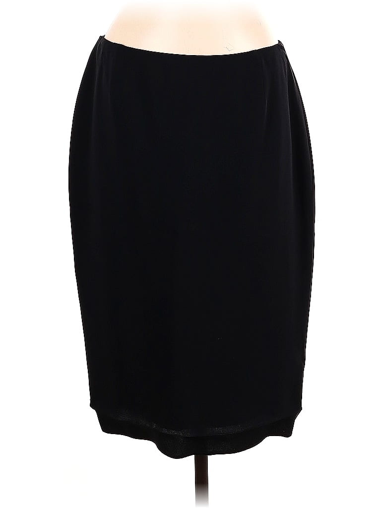 Escada 100% Silk Solid Black Silk Skirt Size 40 (EU) - 85% off | thredUP