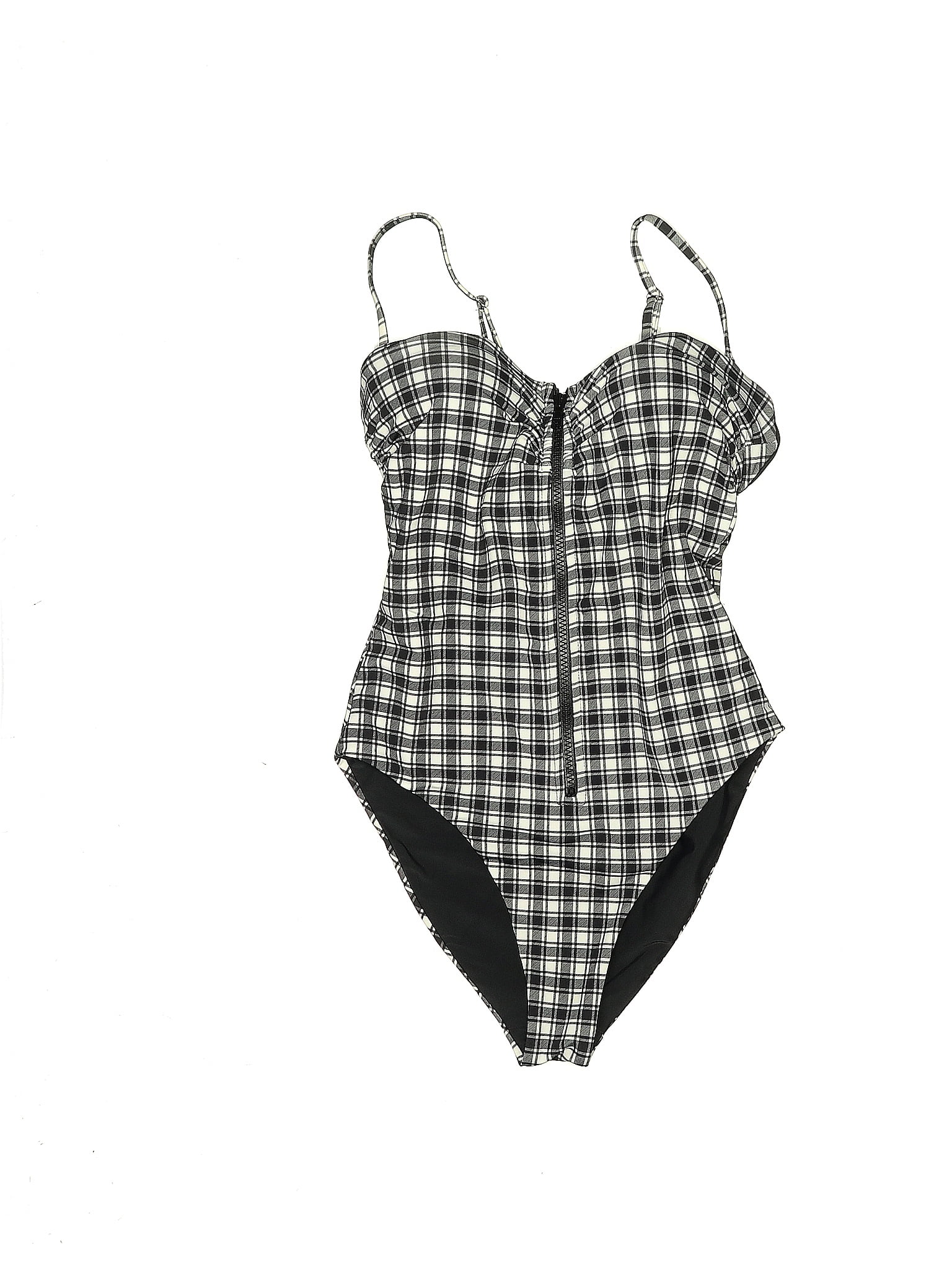 Veronica Beard Checkered-gingham Multi Color Gray One Piece Swimsuit ...