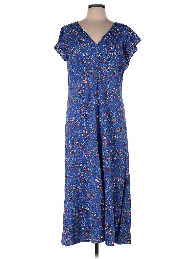 Ann Taylor Loft Floral Blue Casual Dress Size 12 61 Off Thredup