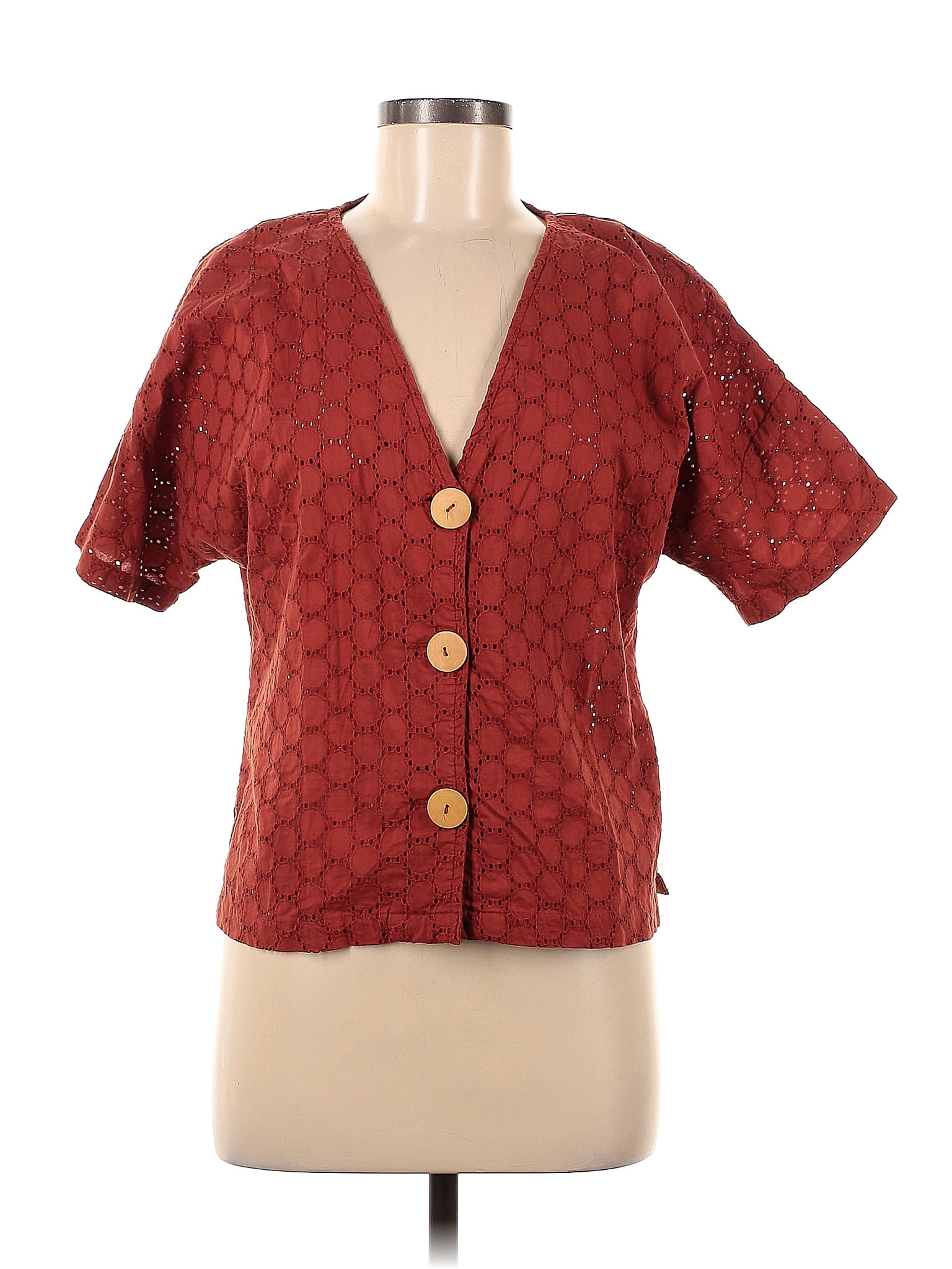 ASOS 100% Cotton Red Short Sleeve Button-Down Shirt Size 6 - 56% off ...