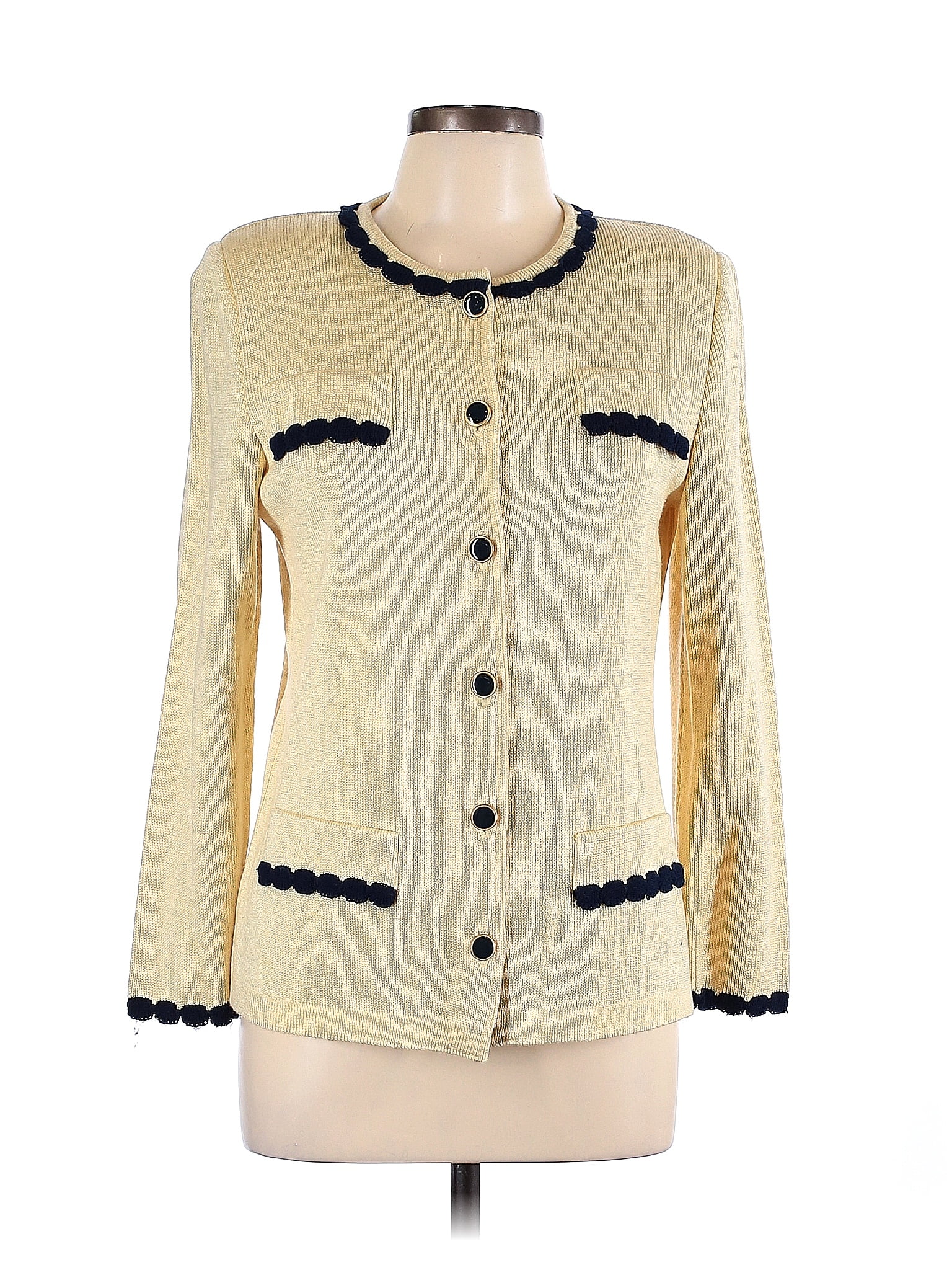 Mita Color Block Solid Yellow Cardigan Size 10 - 53% off | ThredUp