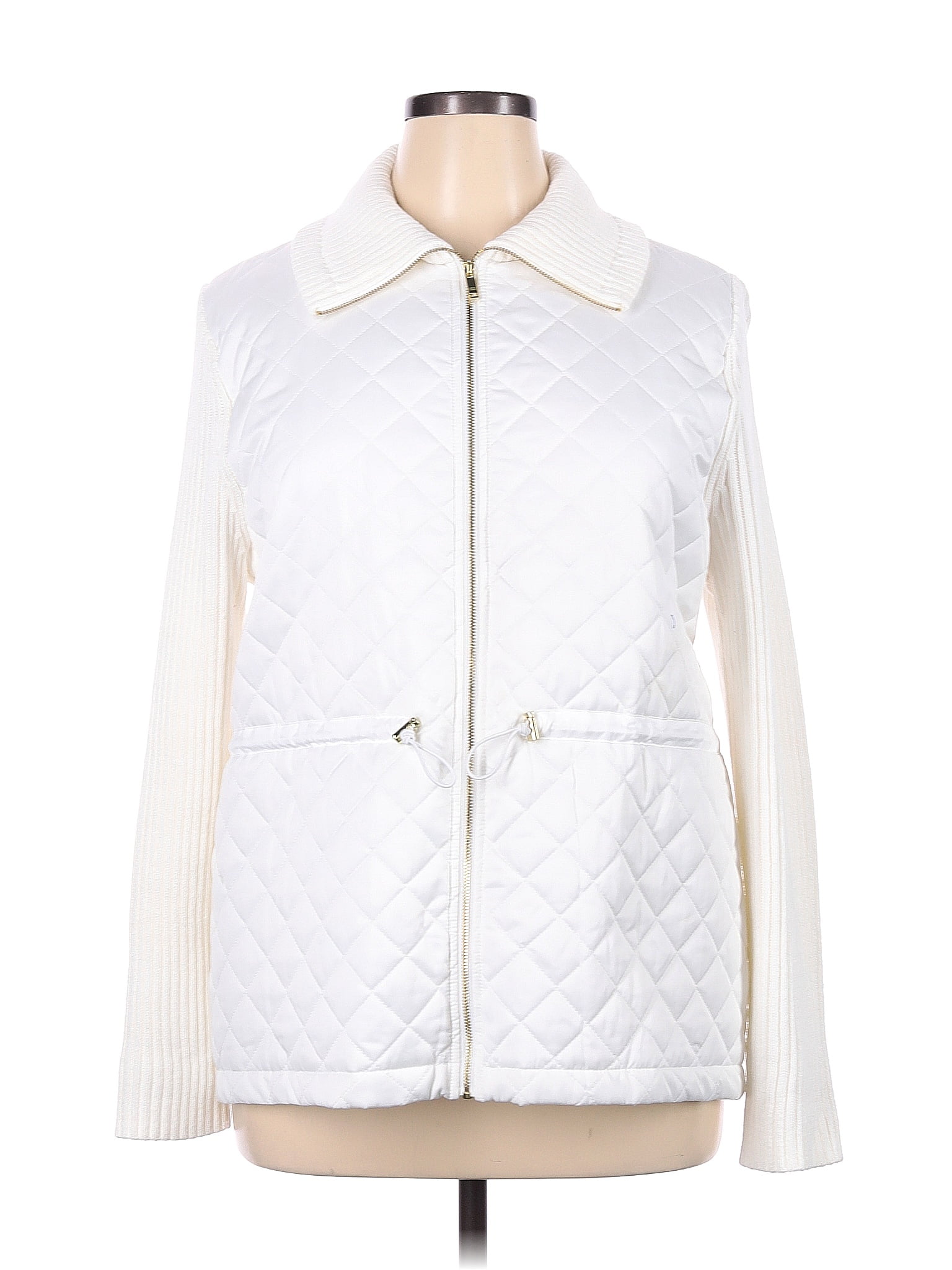 Rafaella Solid White Jacket Size XL - 74% off | thredUP