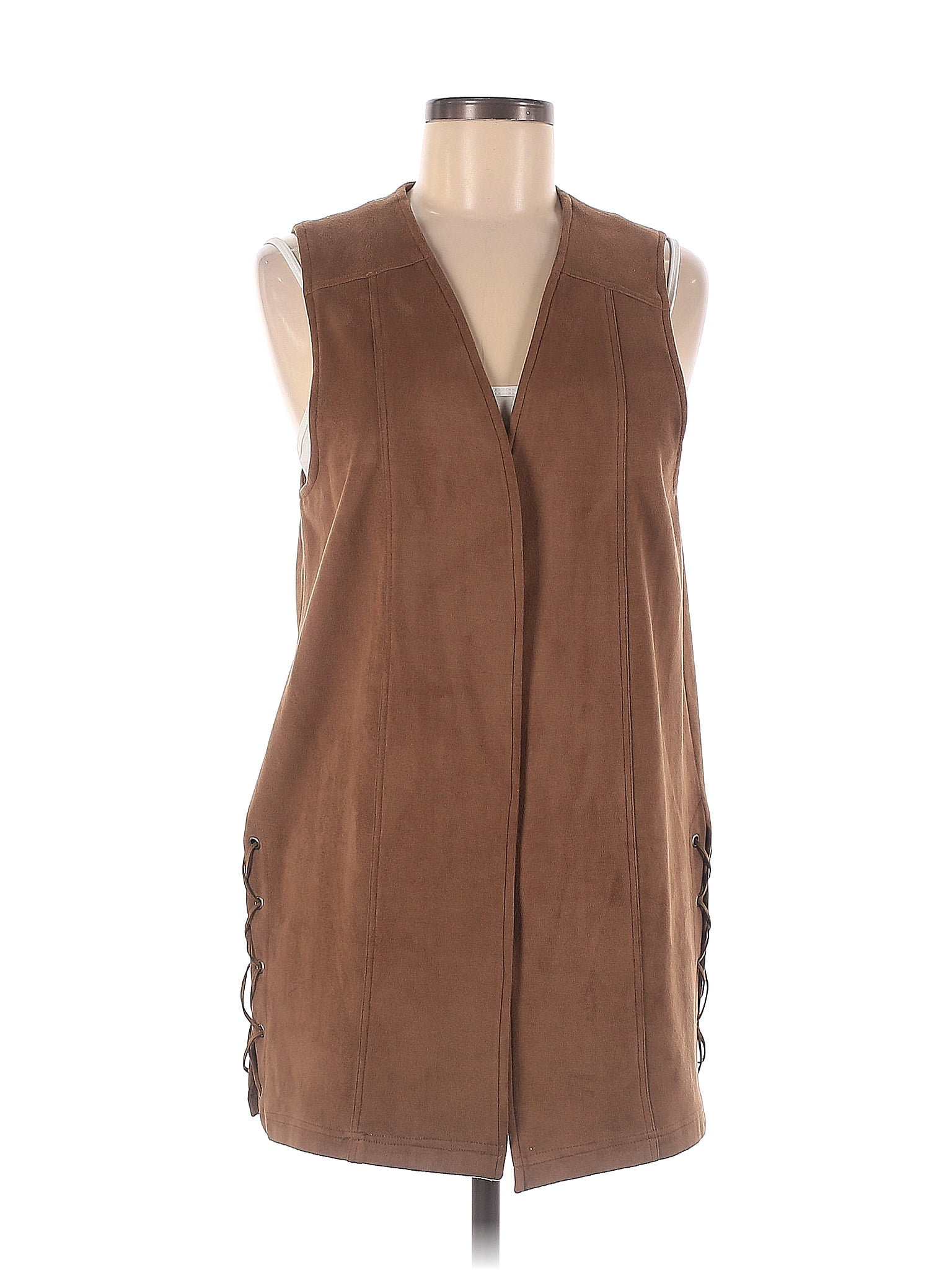 Matison Stone Solid Brown Vest Size M - 62% off | thredUP