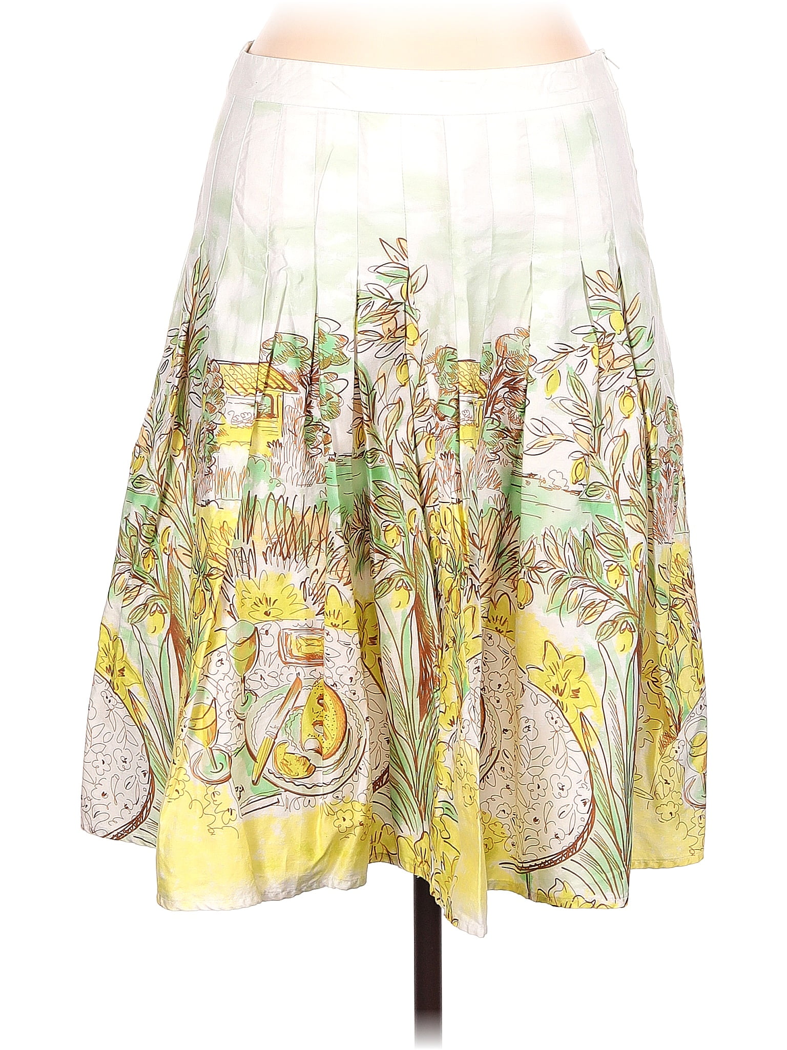 Doki Geki 100% Cotton Multi Color Yellow Casual Skirt Size L - 55% off ...
