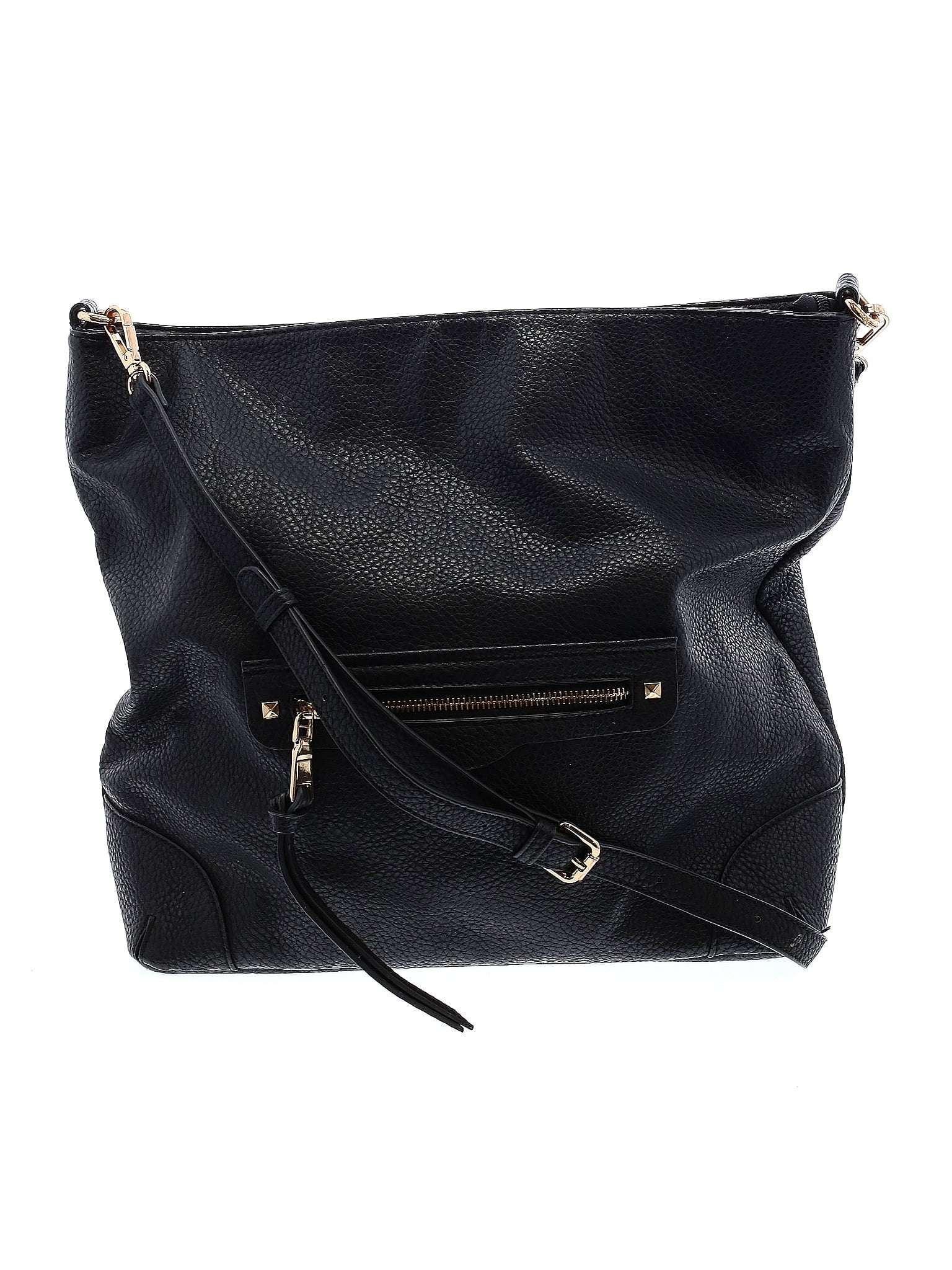 Moda Luxe 100% Polyurethane Solid Black Crossbody Bag One Size - 50% ...