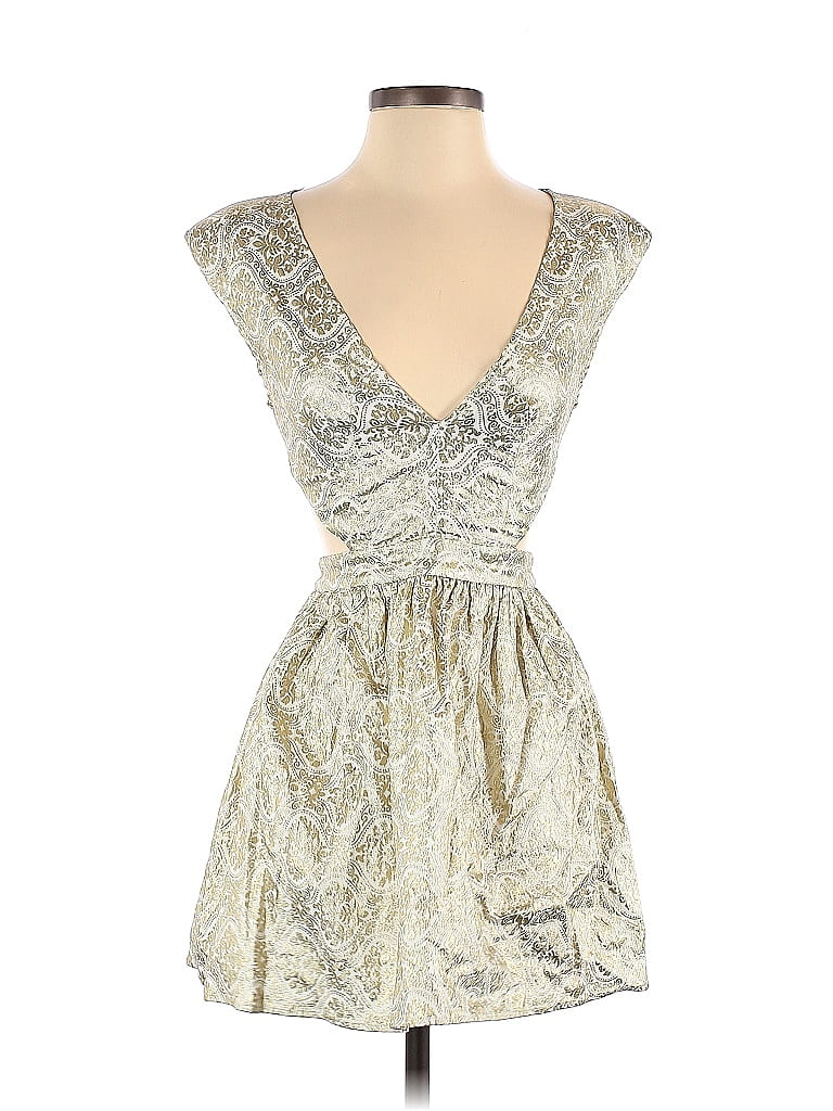 Mustard Seed Metallic Silver Cocktail Dress Size S 58 Off Thredup