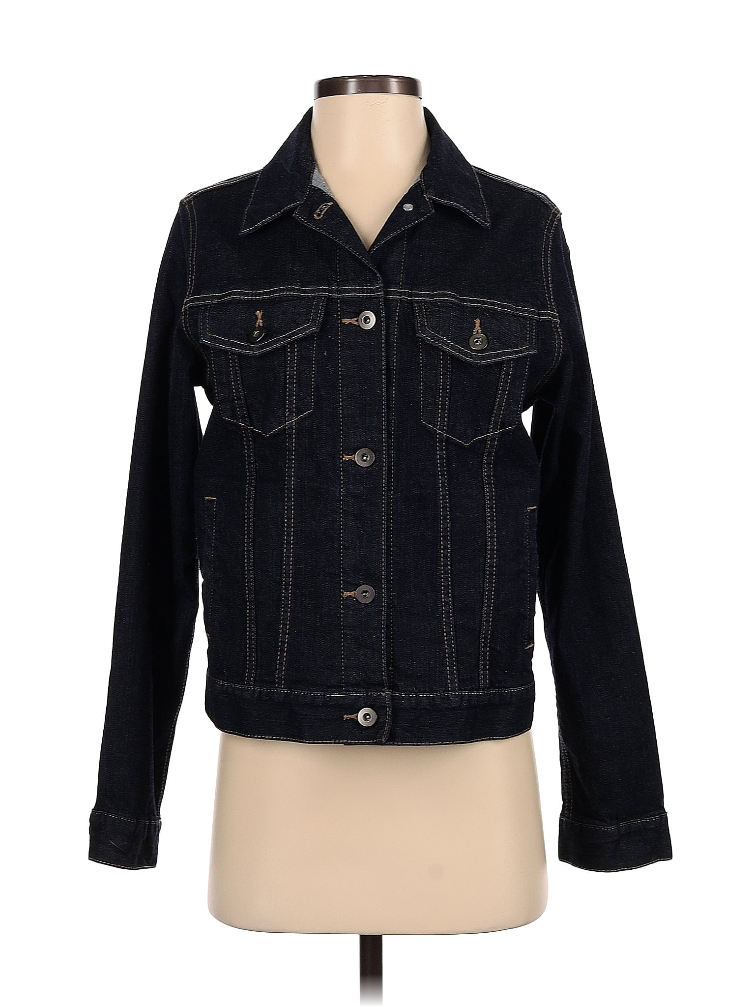 Uniqlo Solid Black Denim Jacket Size S - 53% off | thredUP