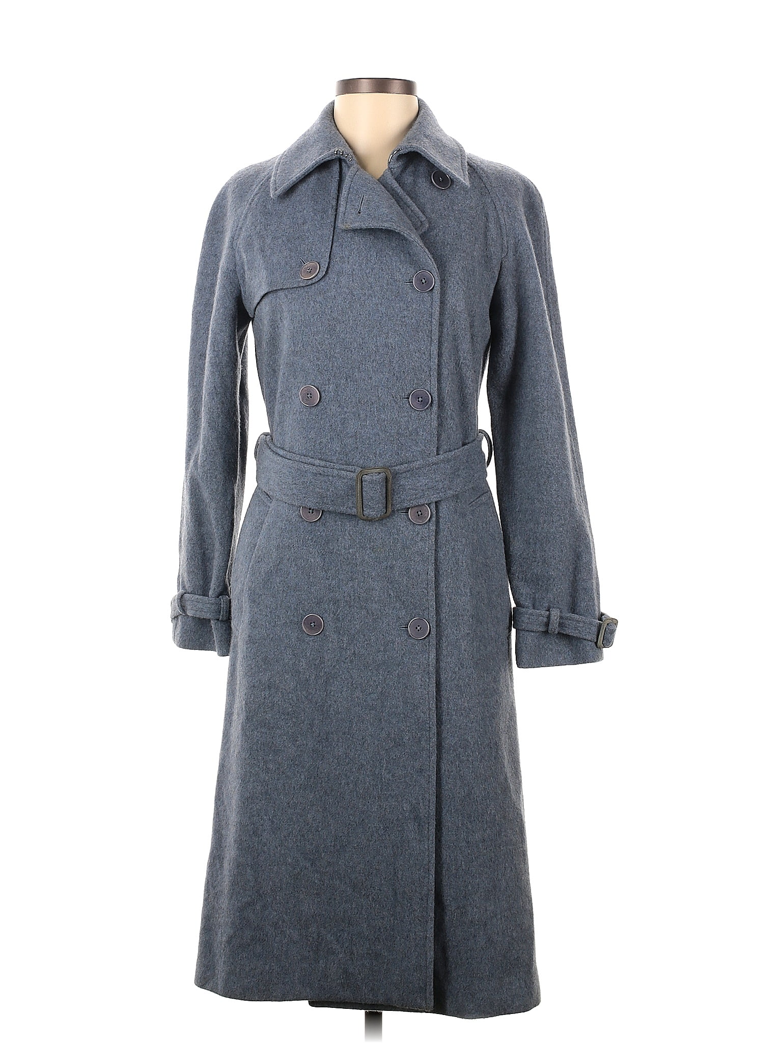Ralph Lauren Black Label Solid Gray Blue Wool Coat Size 6 - 79% off ...