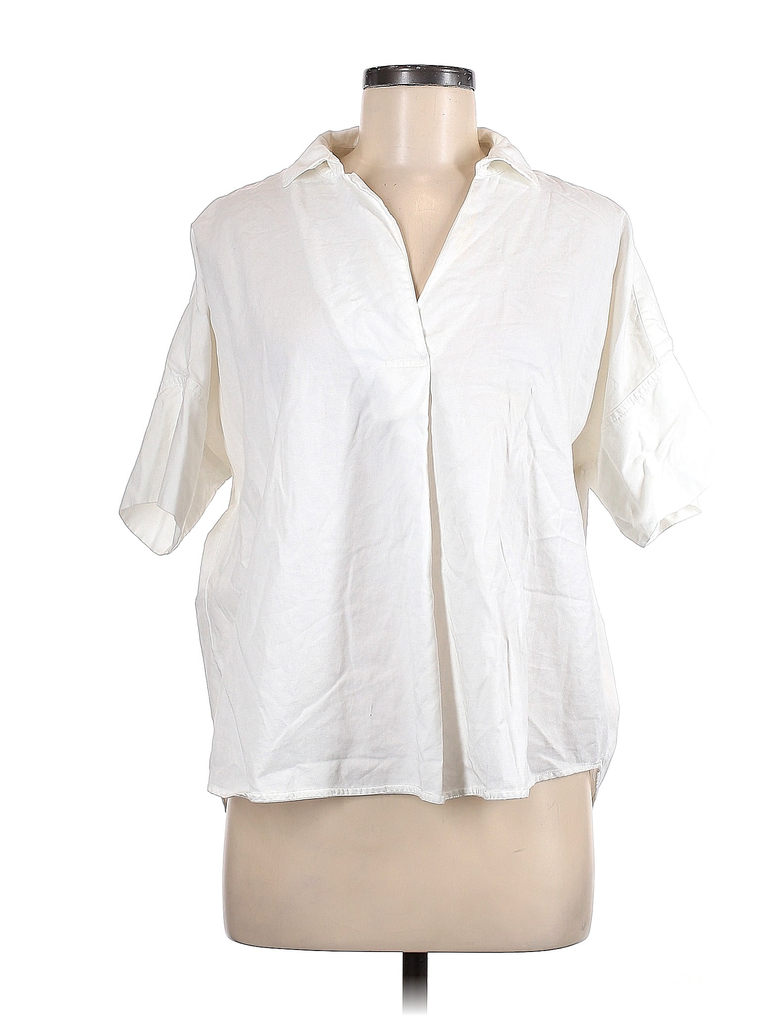 Madewell White Ivory Short Sleeve Blouse Size M 61 Off Thredup
