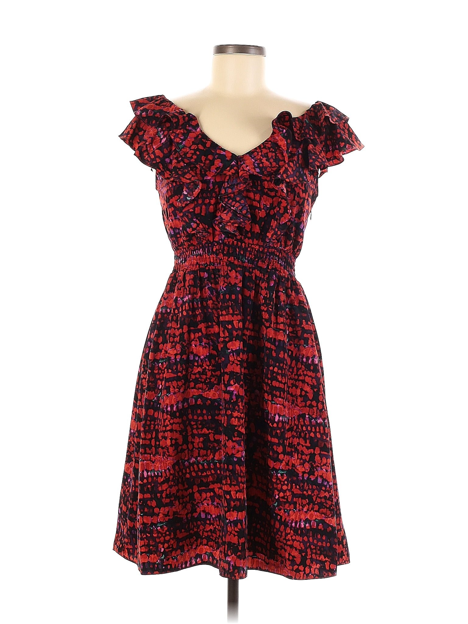 Marc New York Andrew Marc 100% Polyester Tweed Red Cocktail Dress Size ...