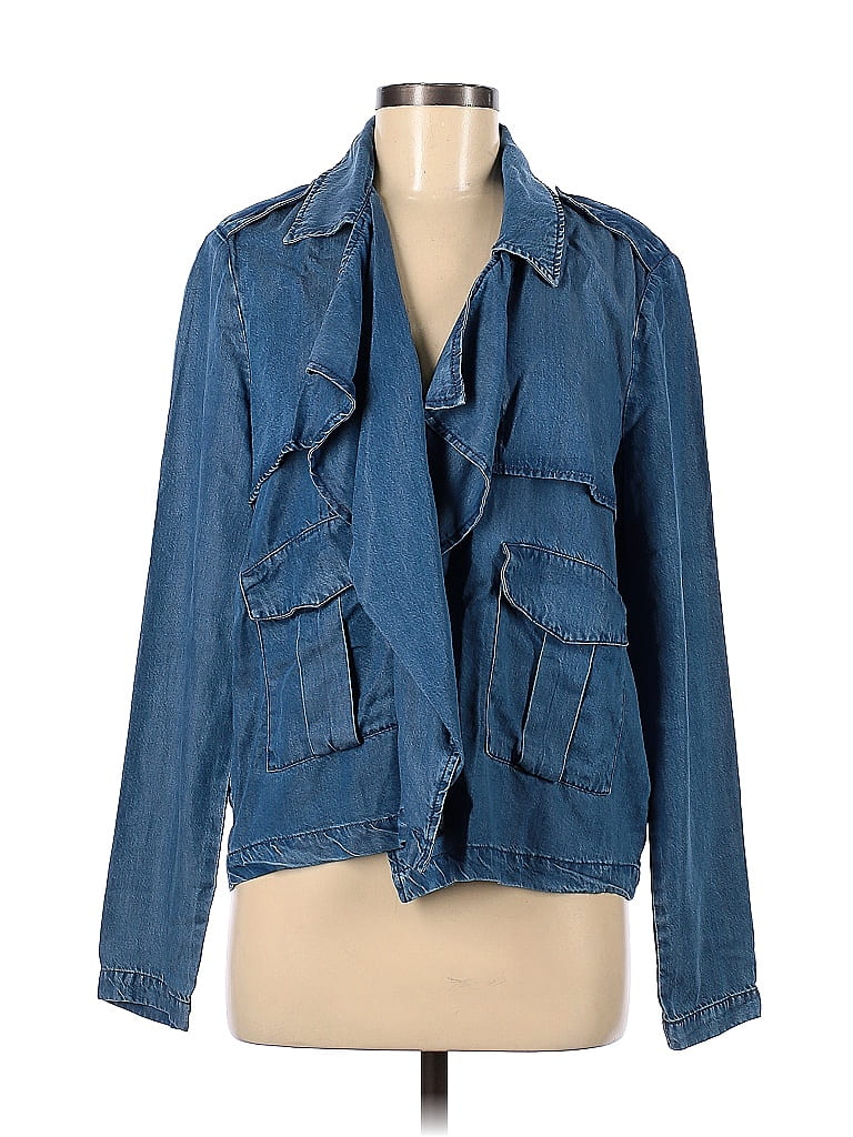 Splendid 100 Tencel Solid Blue Denim Jacket Size M 71 Off Thredup
