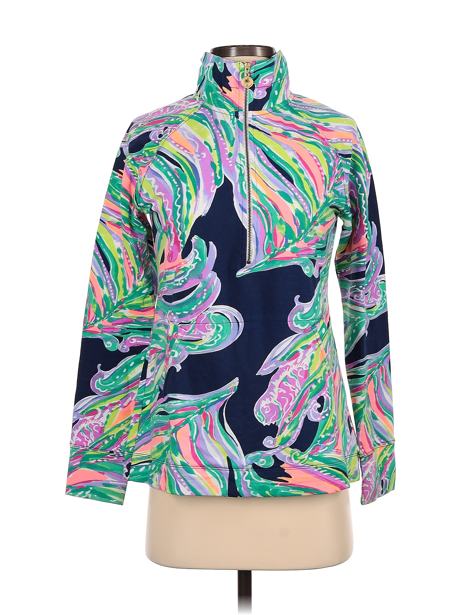 Lilly Pulitzer Tropical Multi Color Green Track Jacket Size XS - 70% ...
