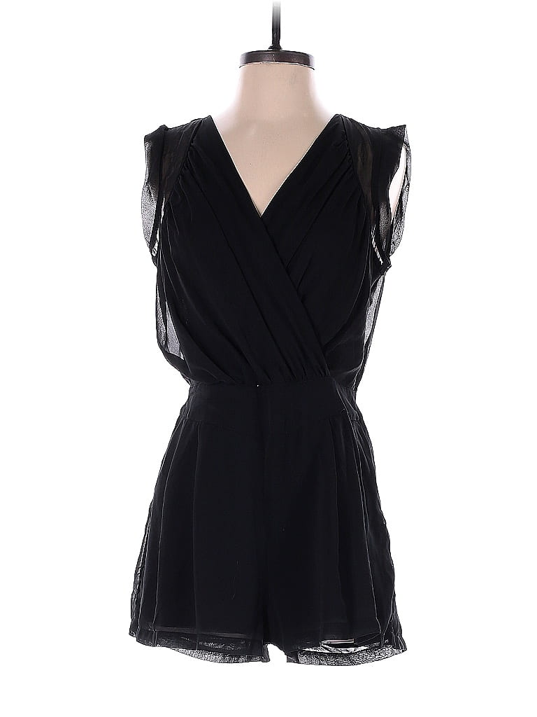 Doe & Rae 100% Polyester Solid Black Romper Size L - 71% off | thredUP