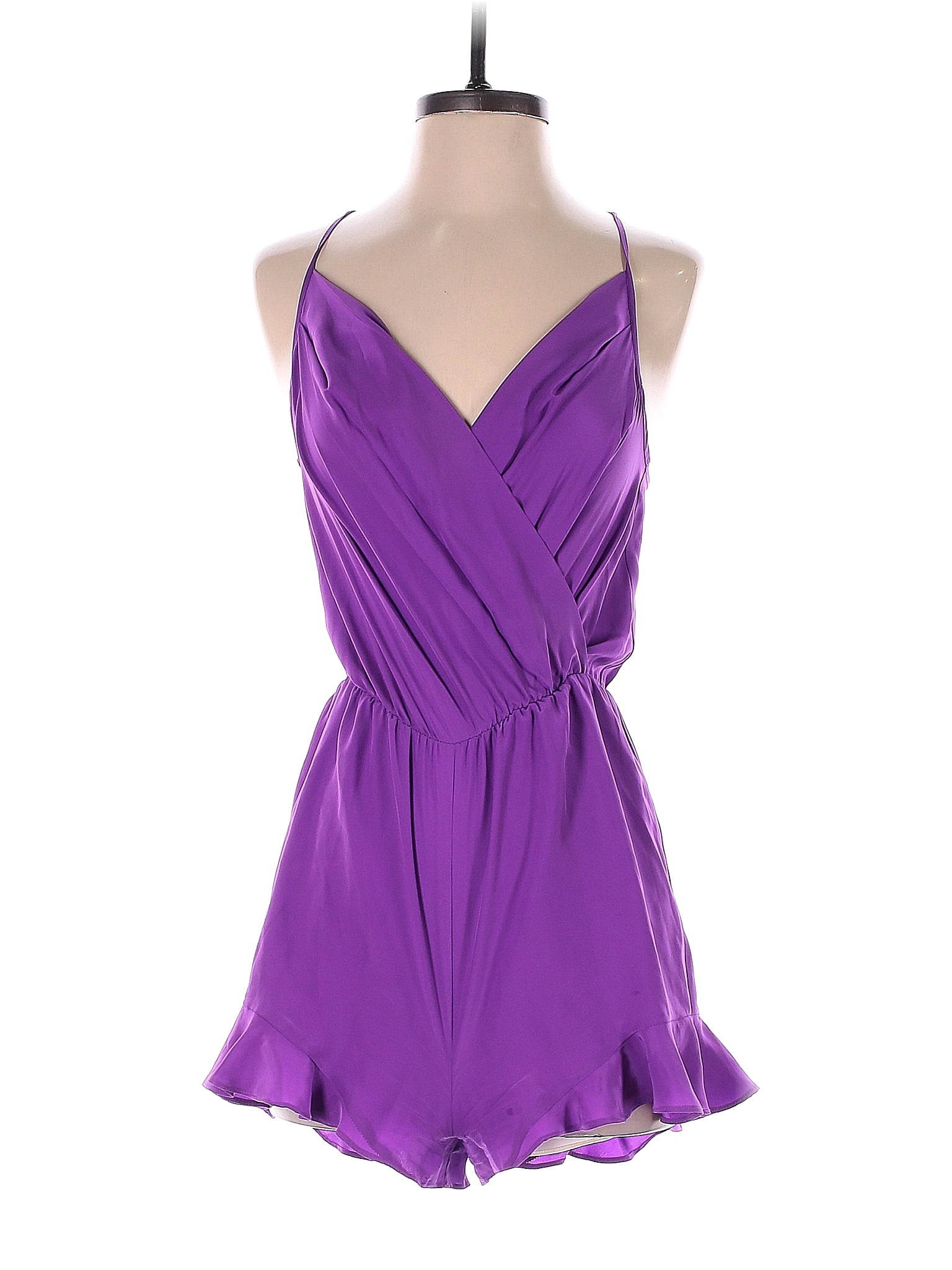 Amanda Uprichard 100% Silk Solid Purple Romper Size P - 79% off | thredUP