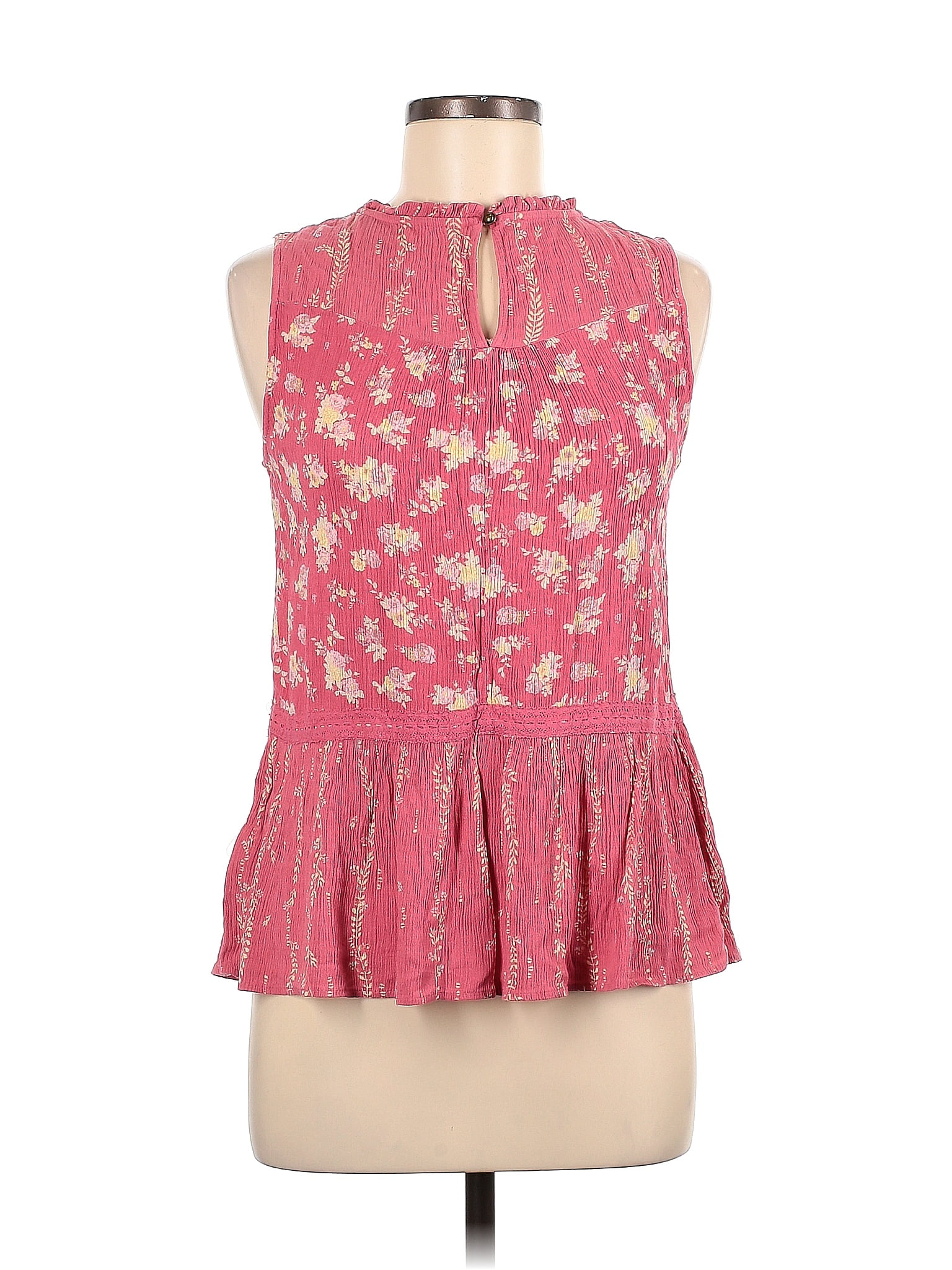 Maurices 100 Rayon Floral Pink Sleeveless Blouse Size M 62 Off