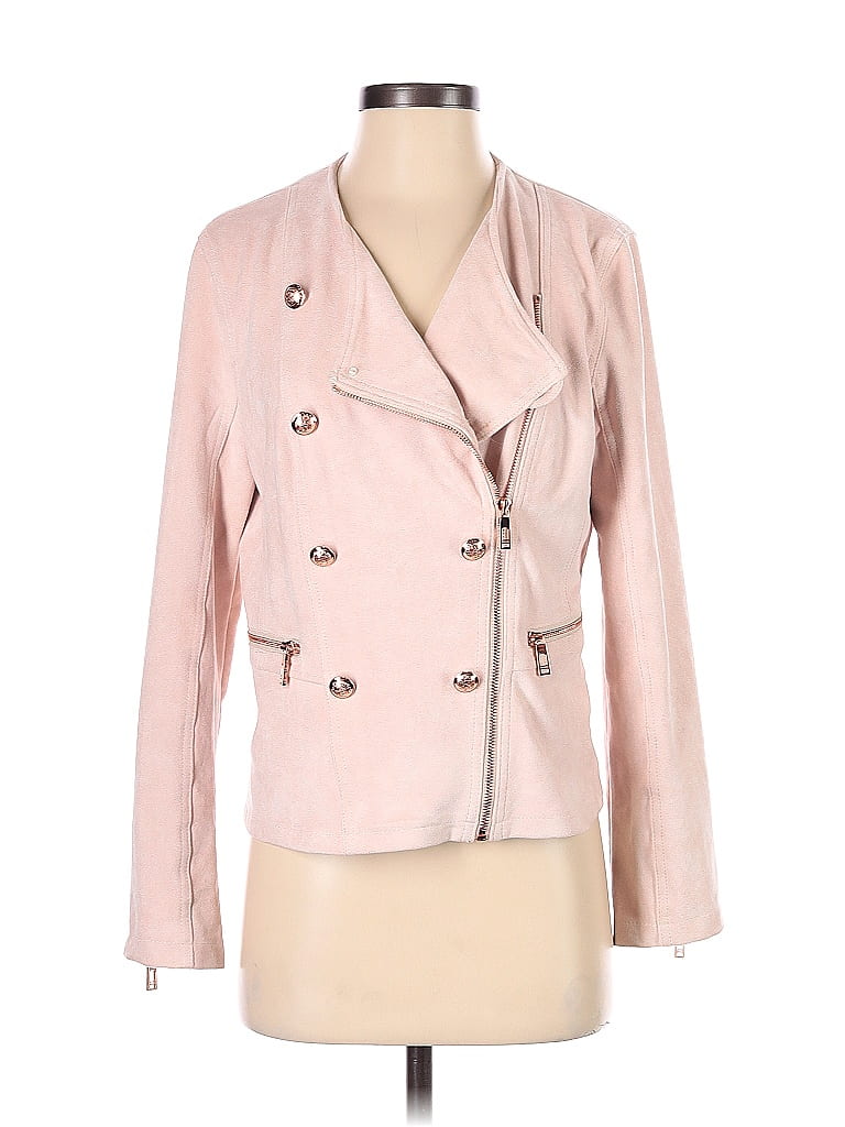 Ivanka Trump Solid Pink Faux Leather Jacket Size S - 77% off | ThredUp