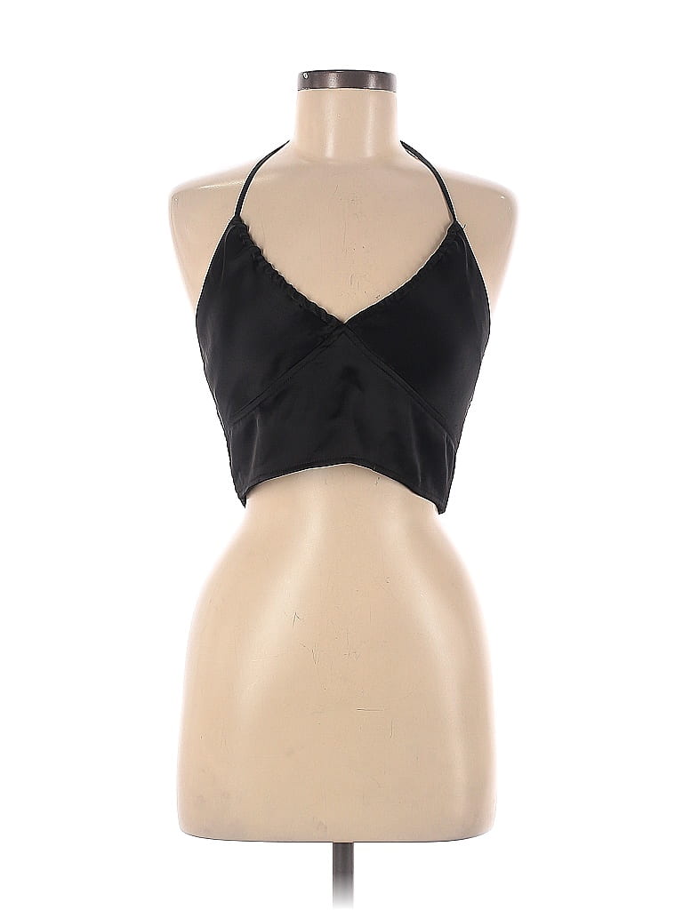 Garage 100% Polyester Solid Black Halter Top Size M - 36% off | thredUP