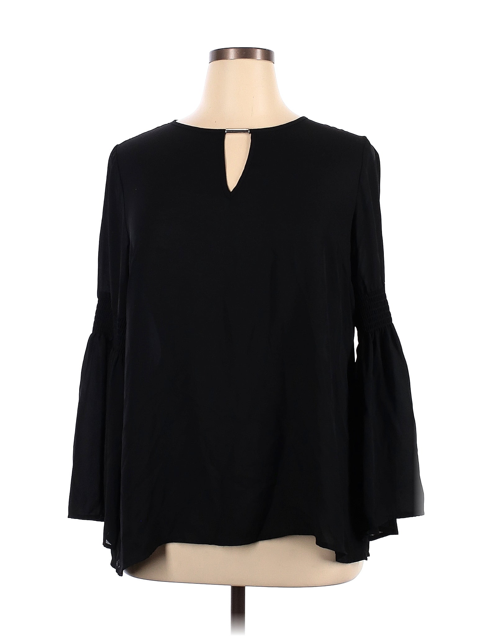 Michael Michael Kors Polka Dots Black Long Sleeve Blouse Size Xl 71