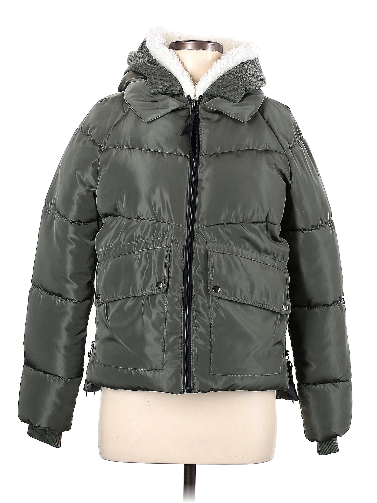 Anna Cai 100% Polyloom Solid Green Coat Size M - 68% off | thredUP