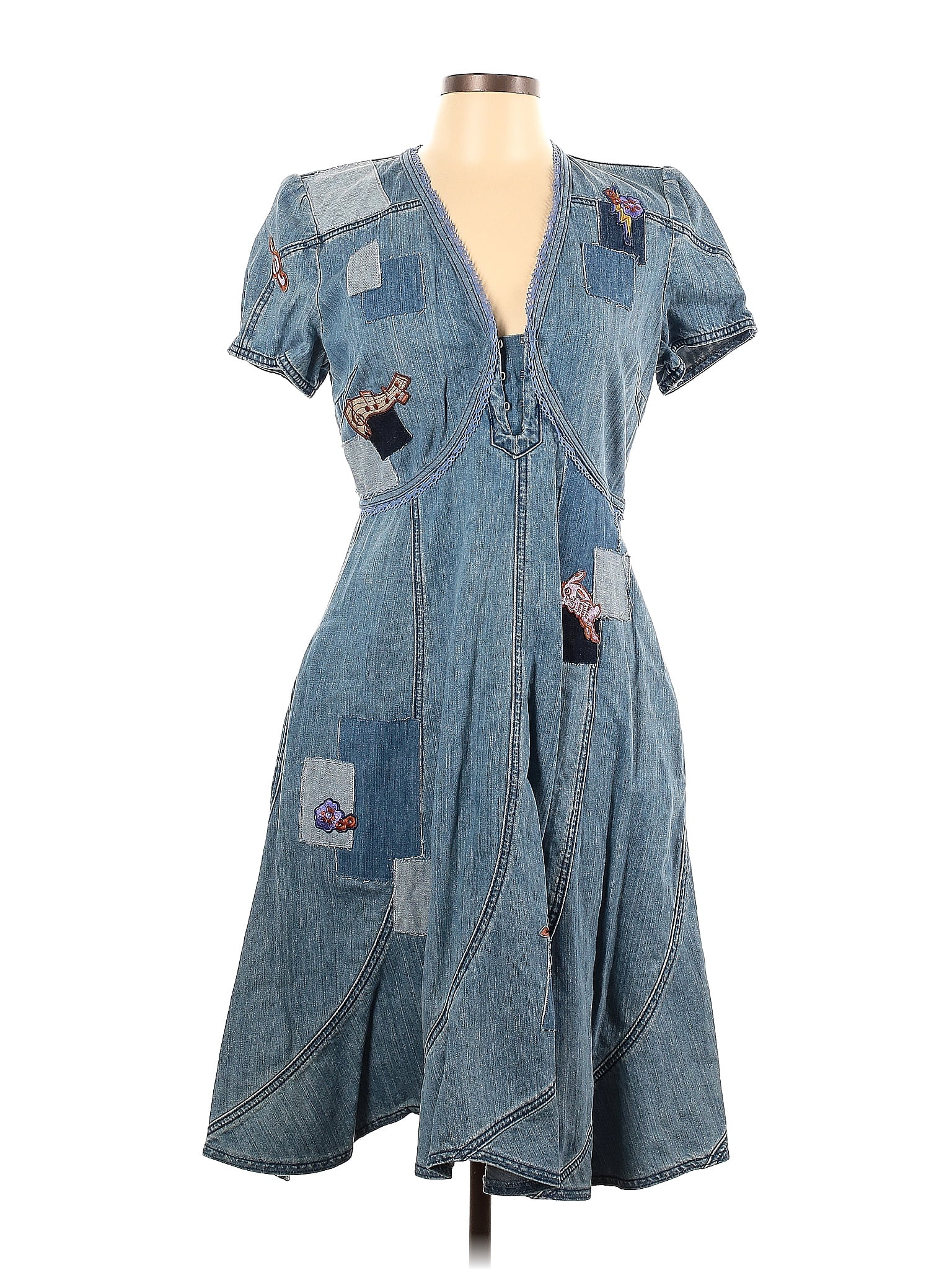 Coach 100% Cotton Blue Casual Dress Size 10 - 77% off | ThredUp