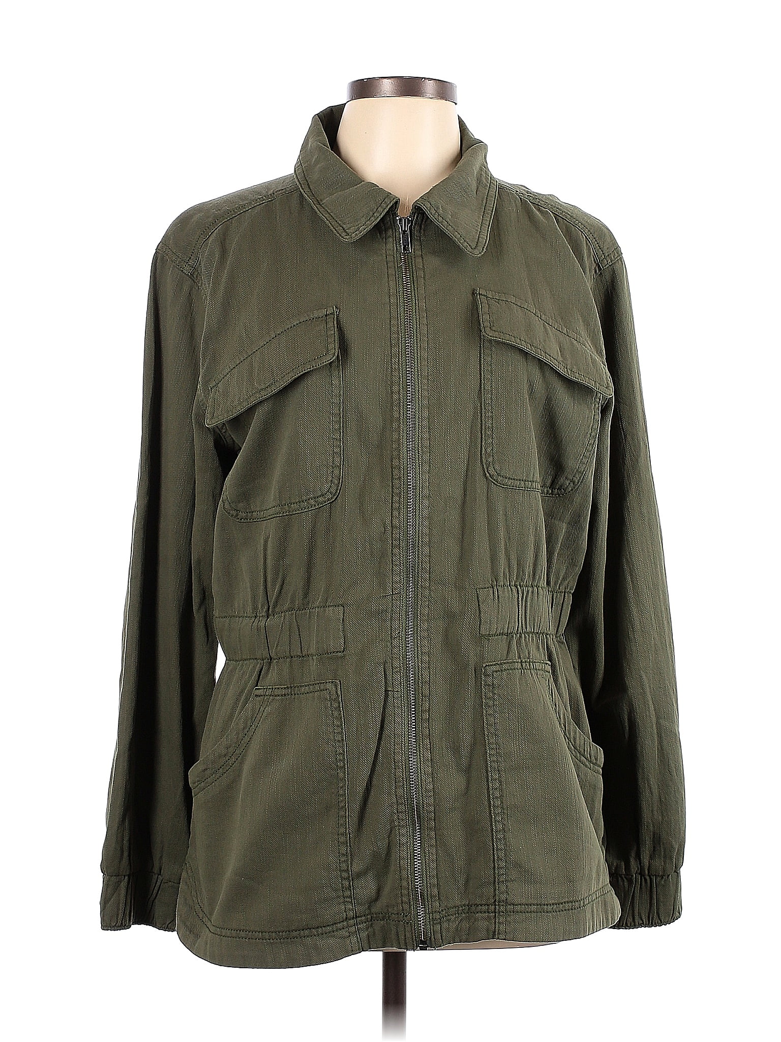 Knox Rose 100% Cotton Solid Green Jacket Size L - 37% off | thredUP