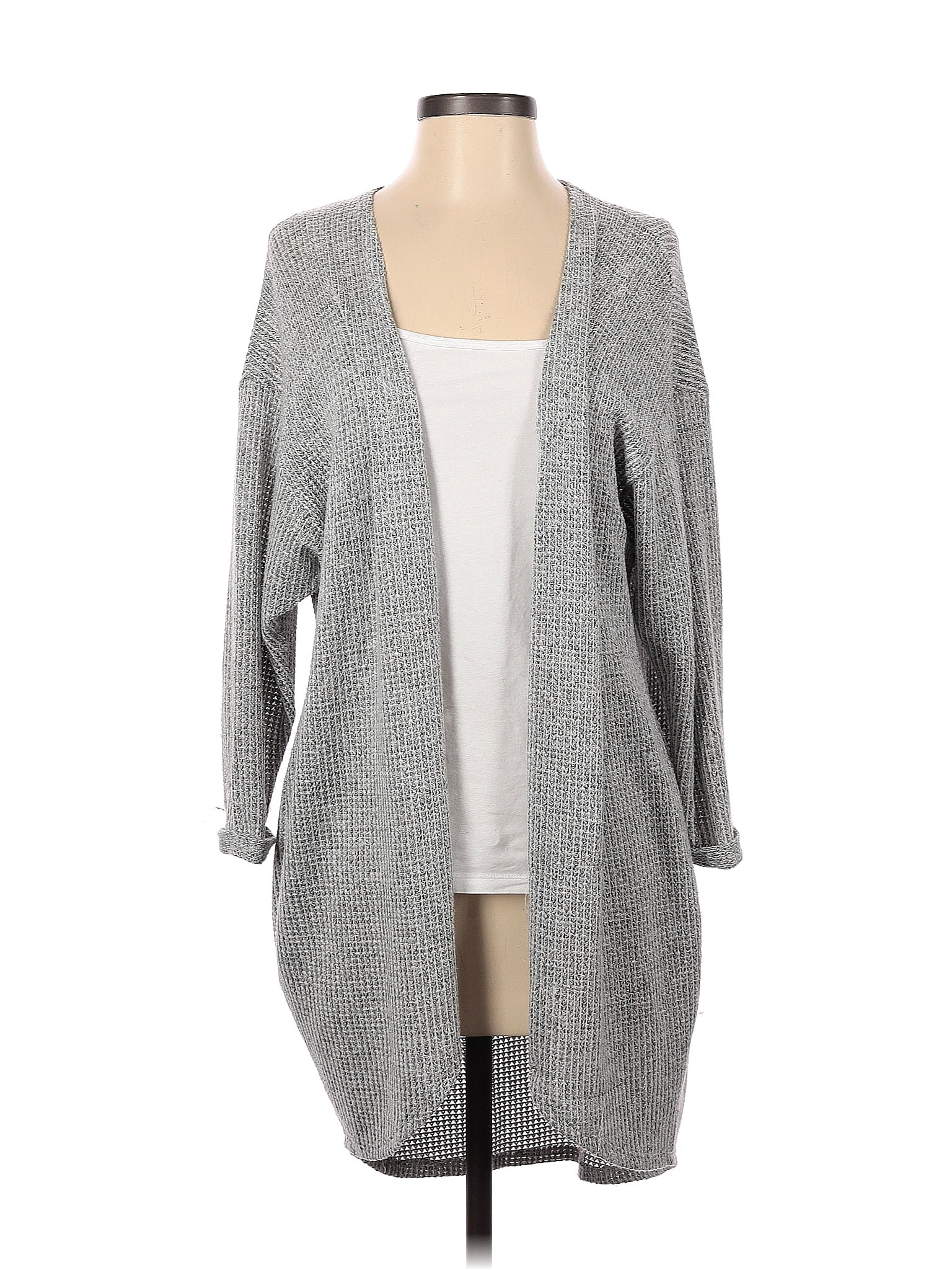 Allison Joy 100% Polyester Color Block Marled Gray Cardigan Size S - 70 ...