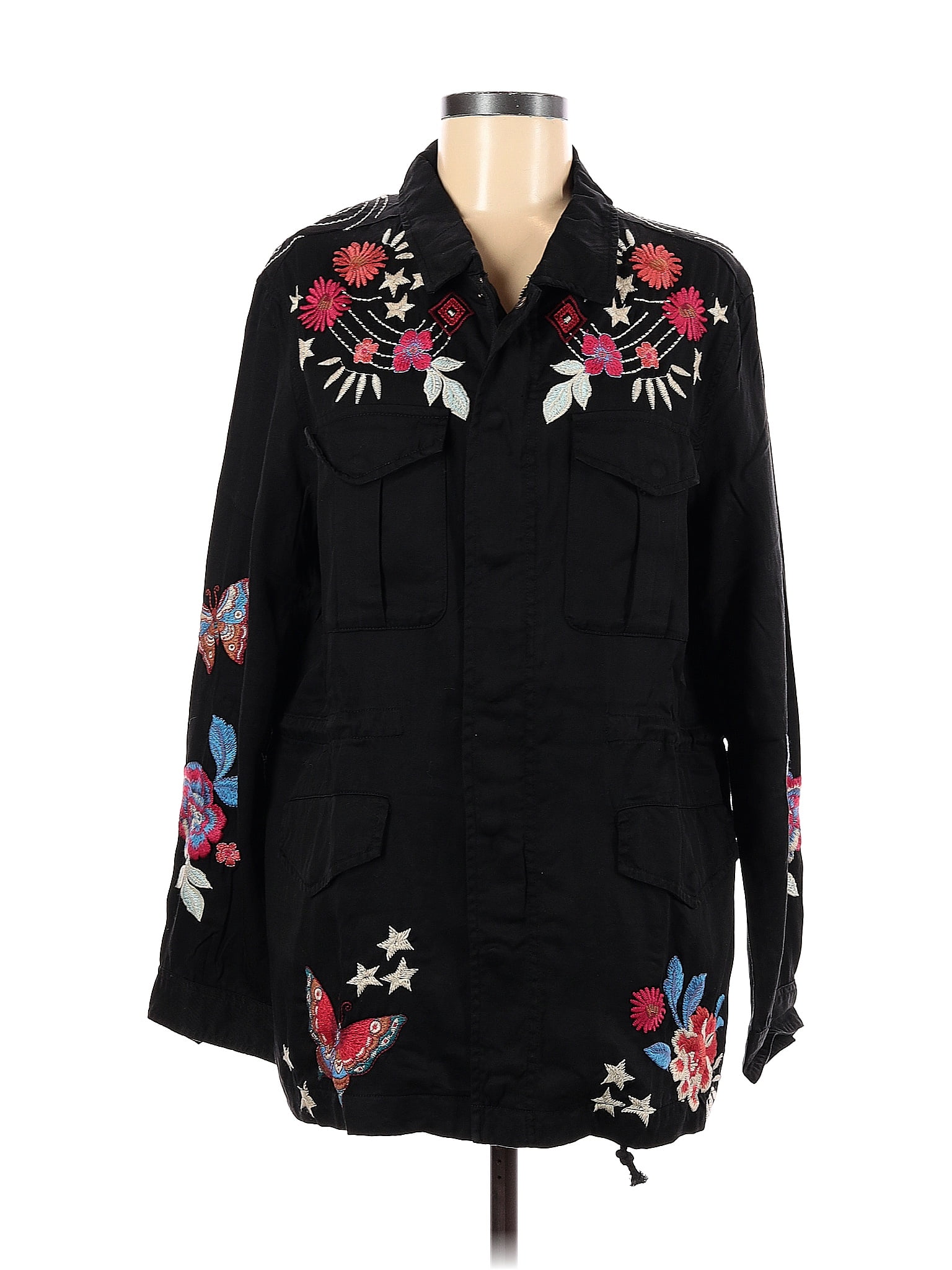 Johnny Was 100% Lyocell Floral Black Jacket Size M - 59% off | thredUP