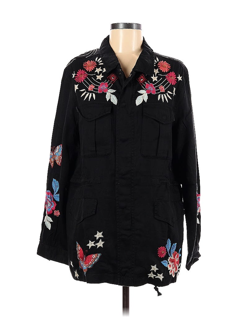 Johnny Was 100% Lyocell Floral Black Jacket Size M - 59% off | thredUP