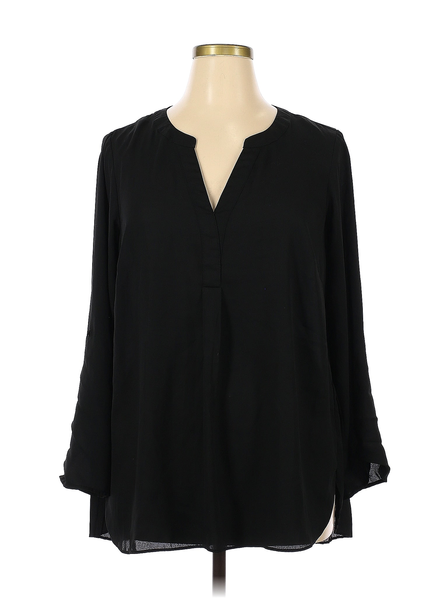 Zac And Rachel 100 Polyester Black Long Sleeve Blouse Size 1x Plus