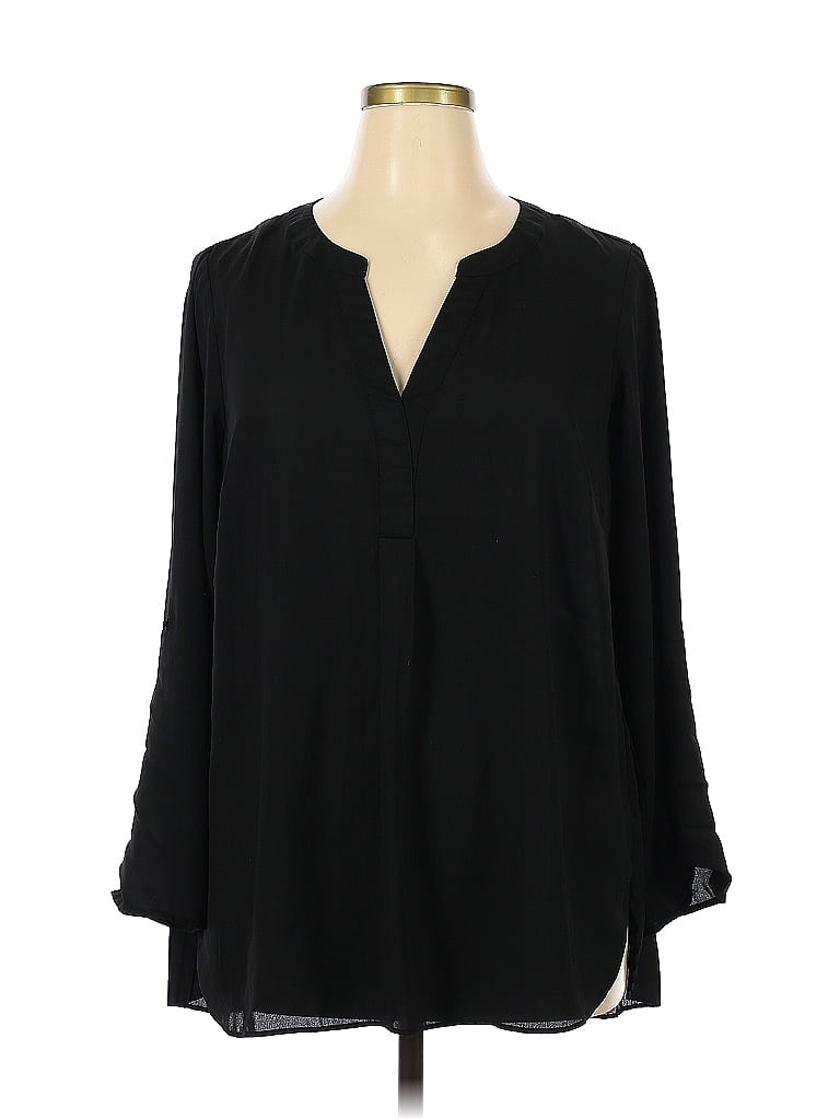 Zac And Rachel 100 Polyester Black Long Sleeve Blouse Size 1x Plus